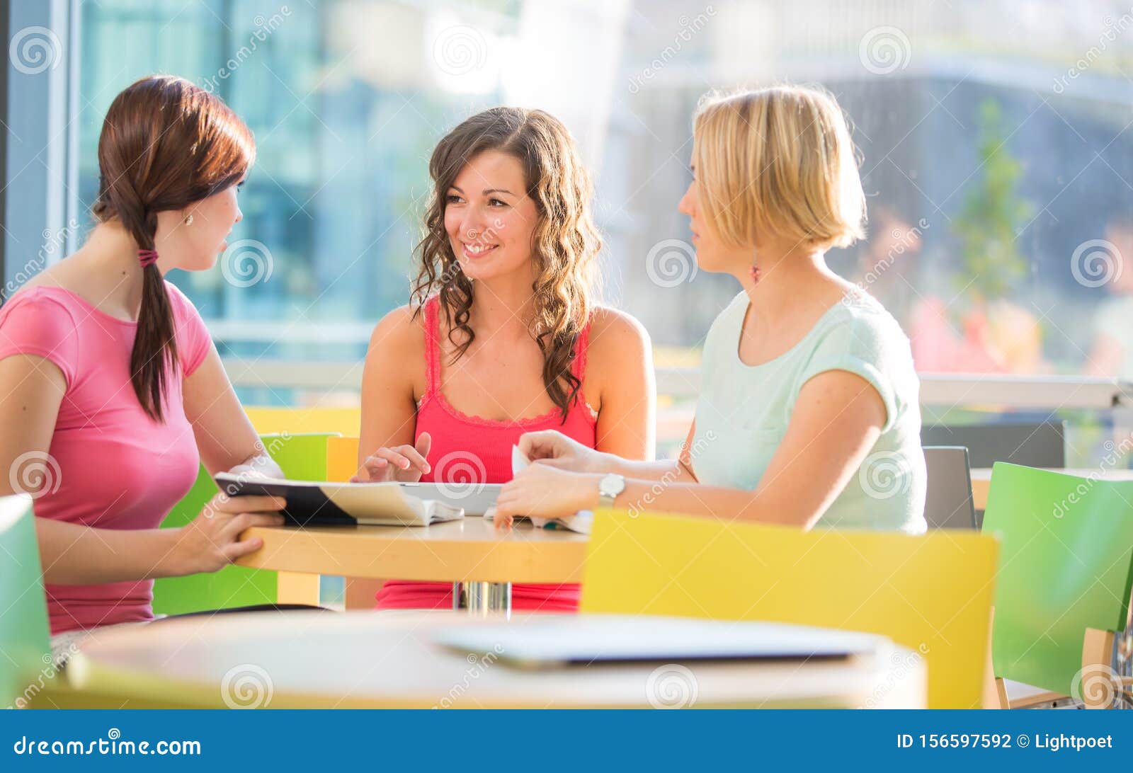 Group of University Students Studying in Studying Room/library Stock ...