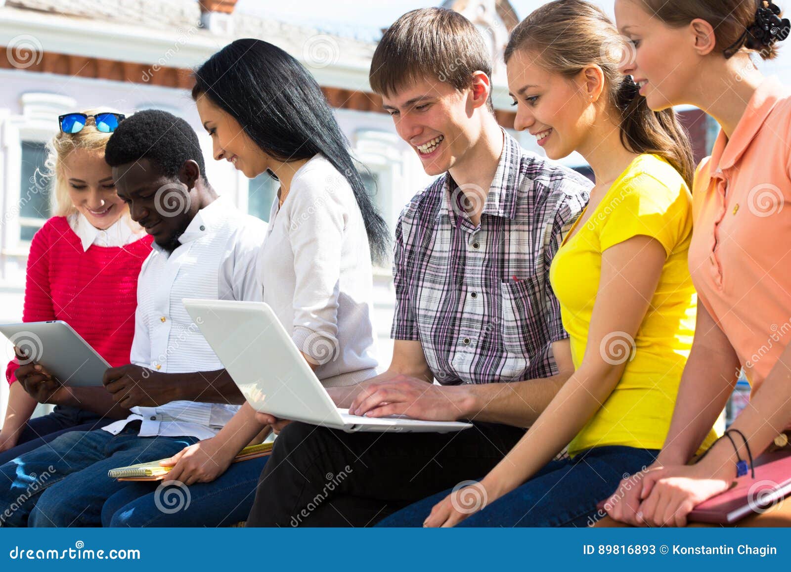 Group of University Students Studying Stock Image - Image of math ...