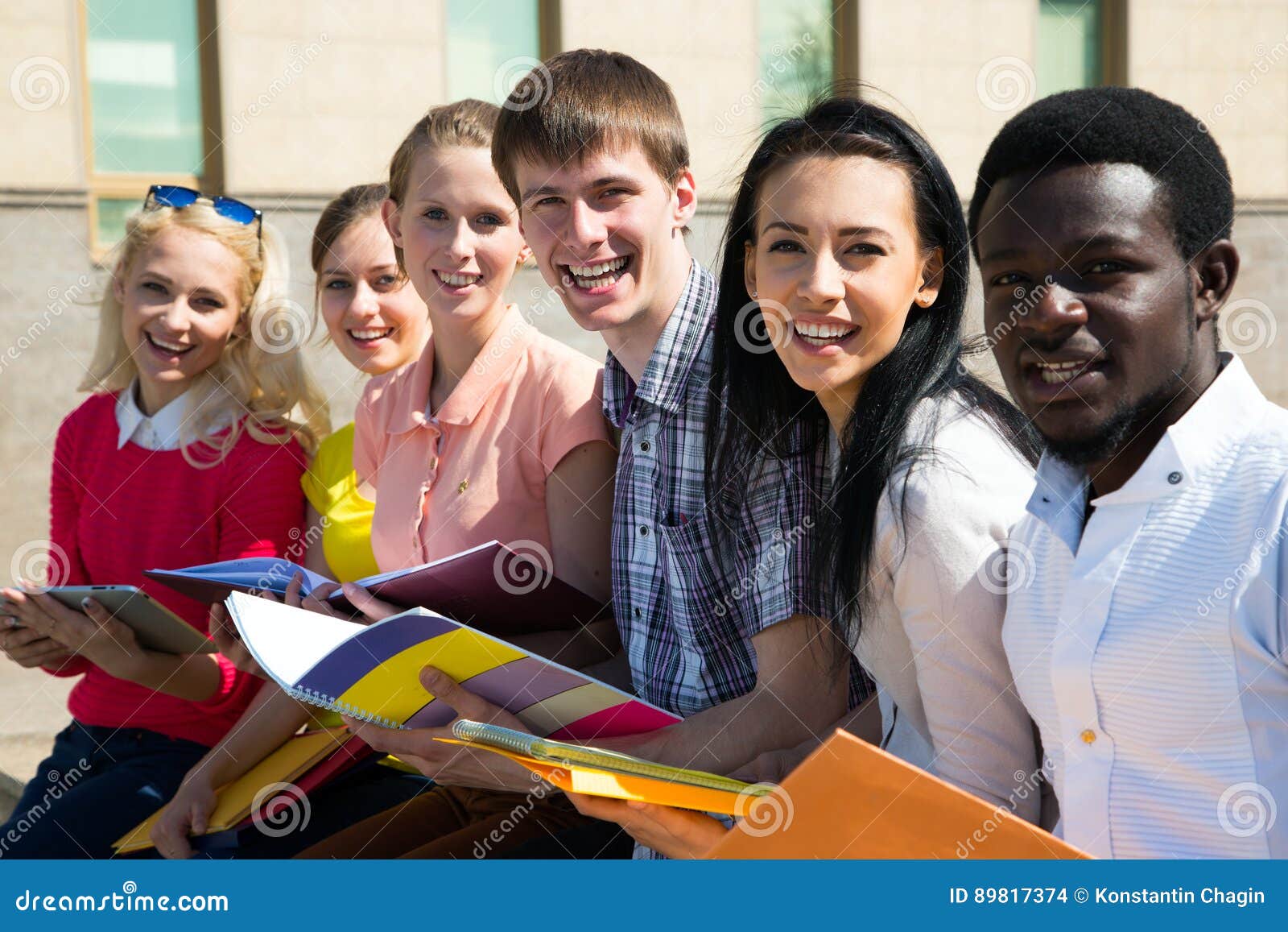 Group of University Students Studying Stock Photo - Image of female ...