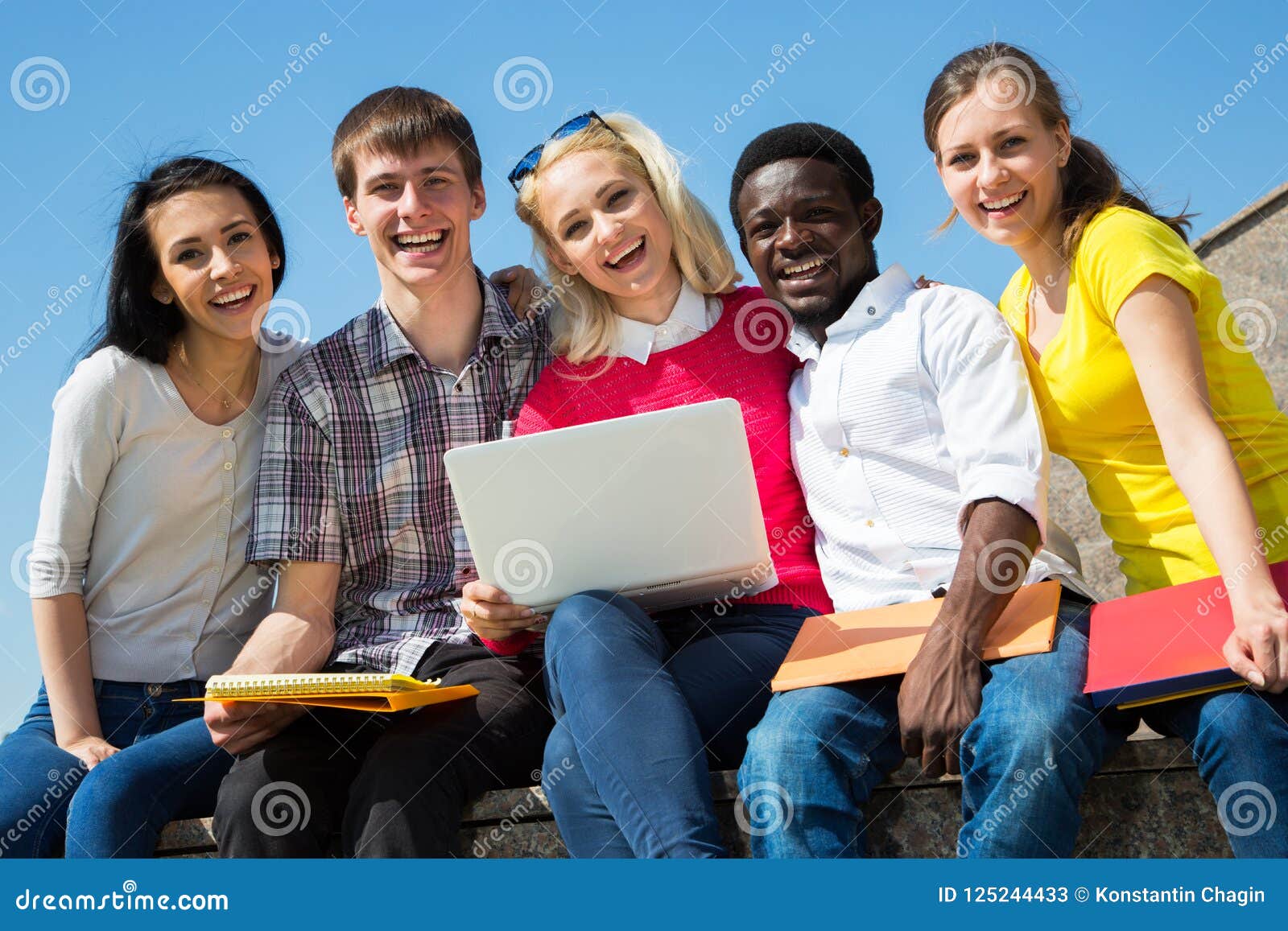 Group of University Students Studying Stock Image - Image of girl ...