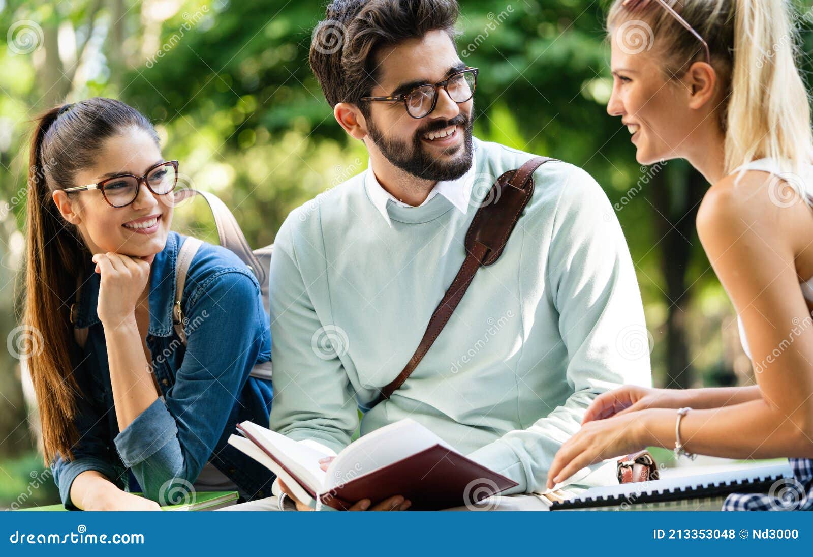 Group of Happy University Students Studying Together and Having Fun ...