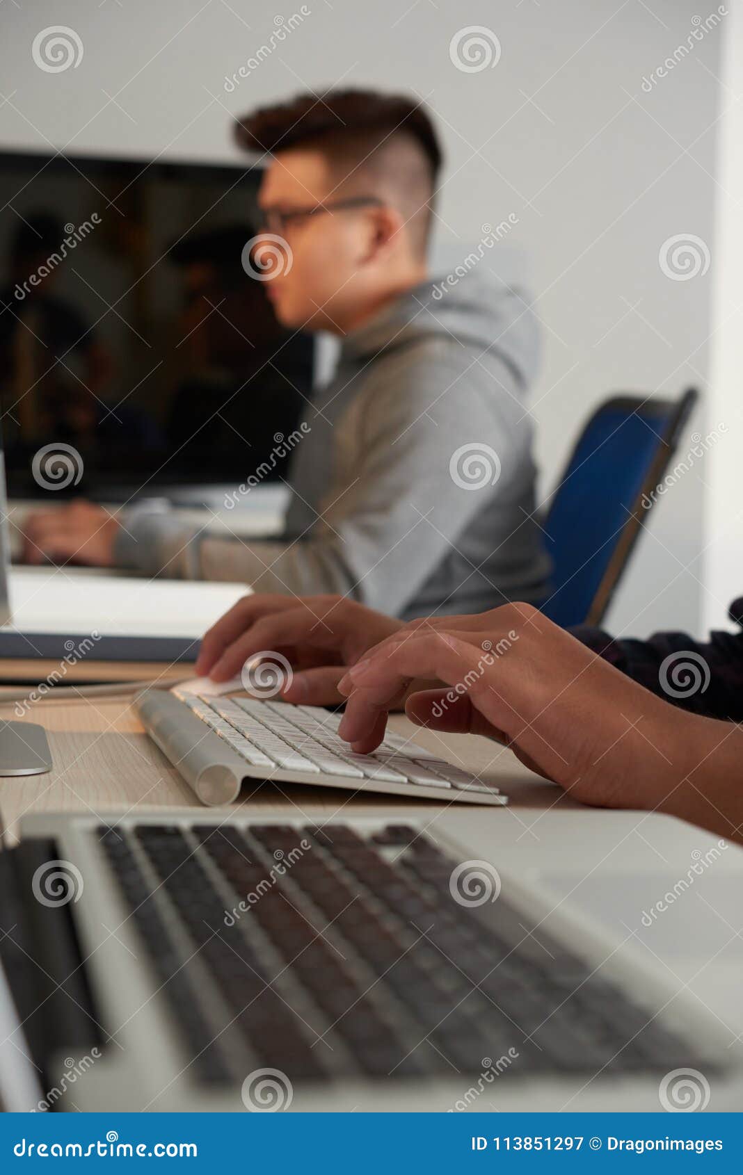 University Students Having ICT Class Stock Image - Image of typing ...