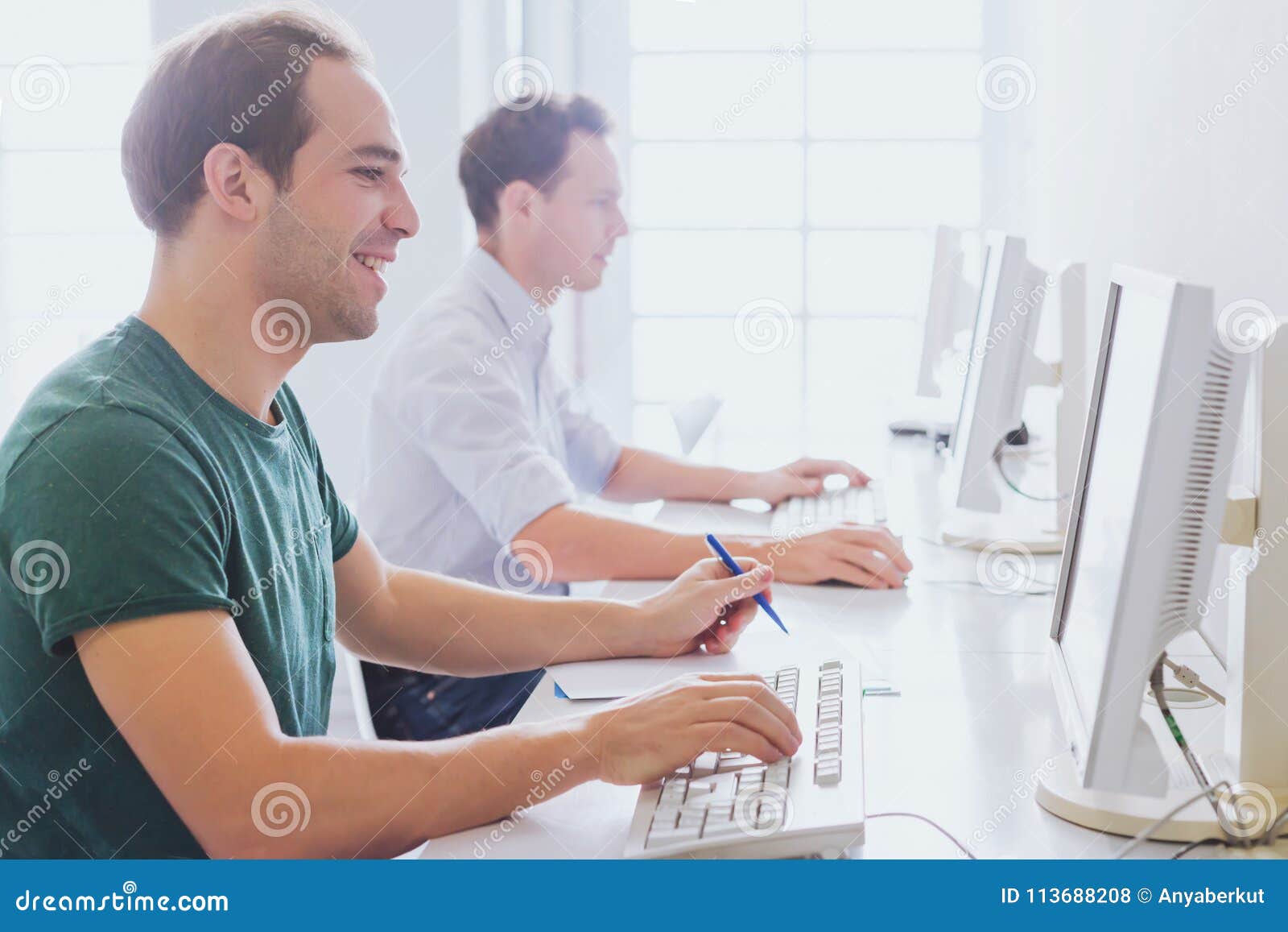 Group of University Students Working with Computers Stock Photo - Image ... Group of University Students Working with Computers Stock Photo - Image ...