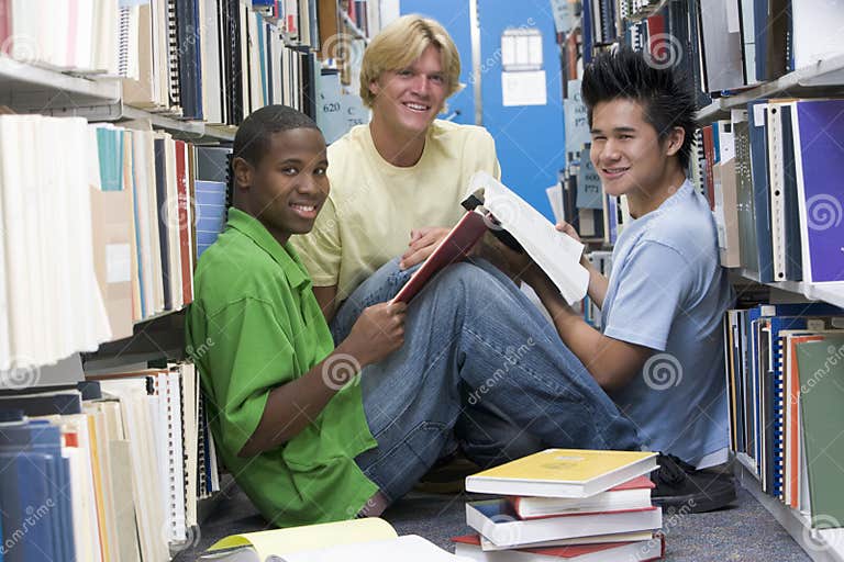 Group of University Students Working in Library Stock Image - Image of ...