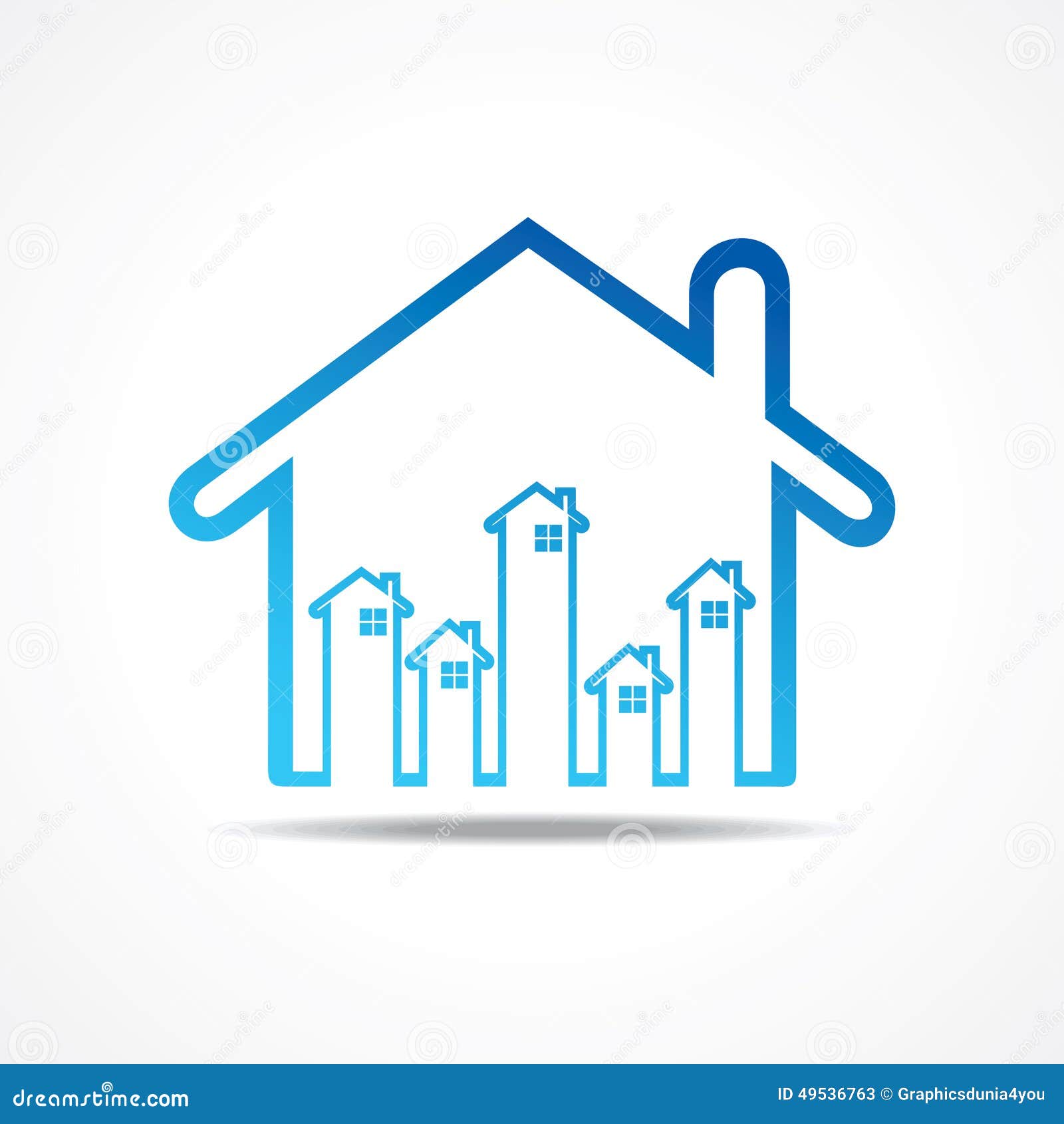 Group of Up Homes in the Home Stock Vector - Illustration of graphic ...