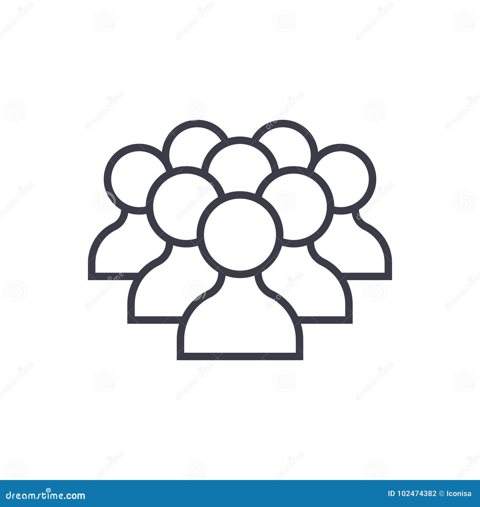 Group of Users Linear Icon, Sign, Symbol, Vector on Isolated Background ...