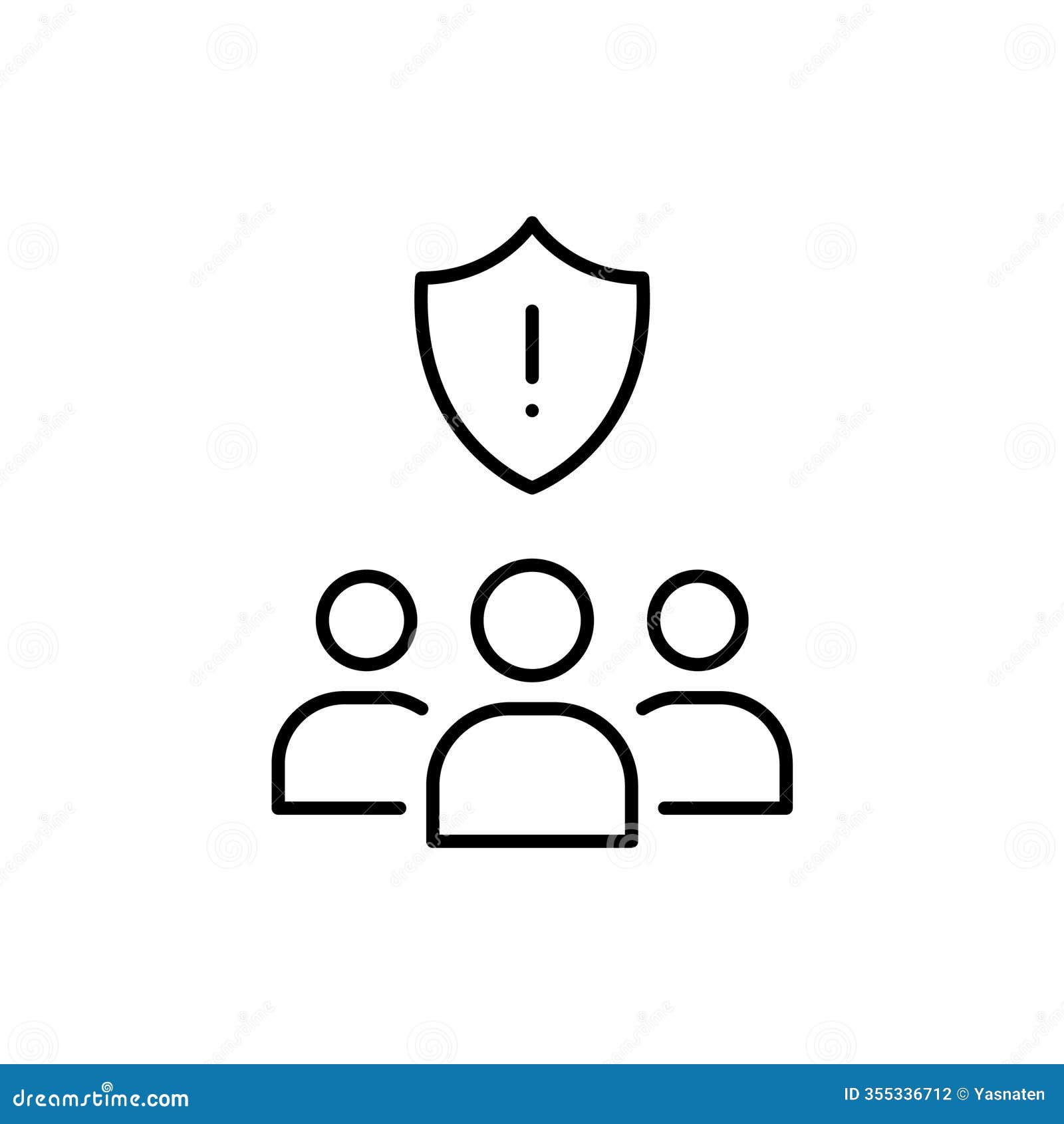 Group of Users, Security Shield and Exclamation Mark. Community Risk ...