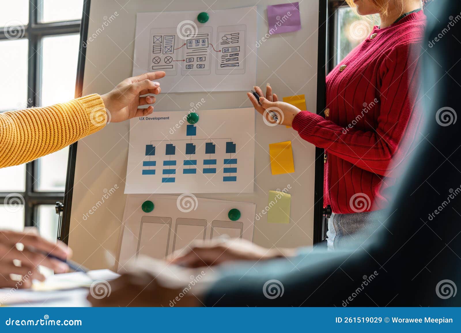 Group of Ux Developer and Ui Designer Brainstorming about App Interface ...