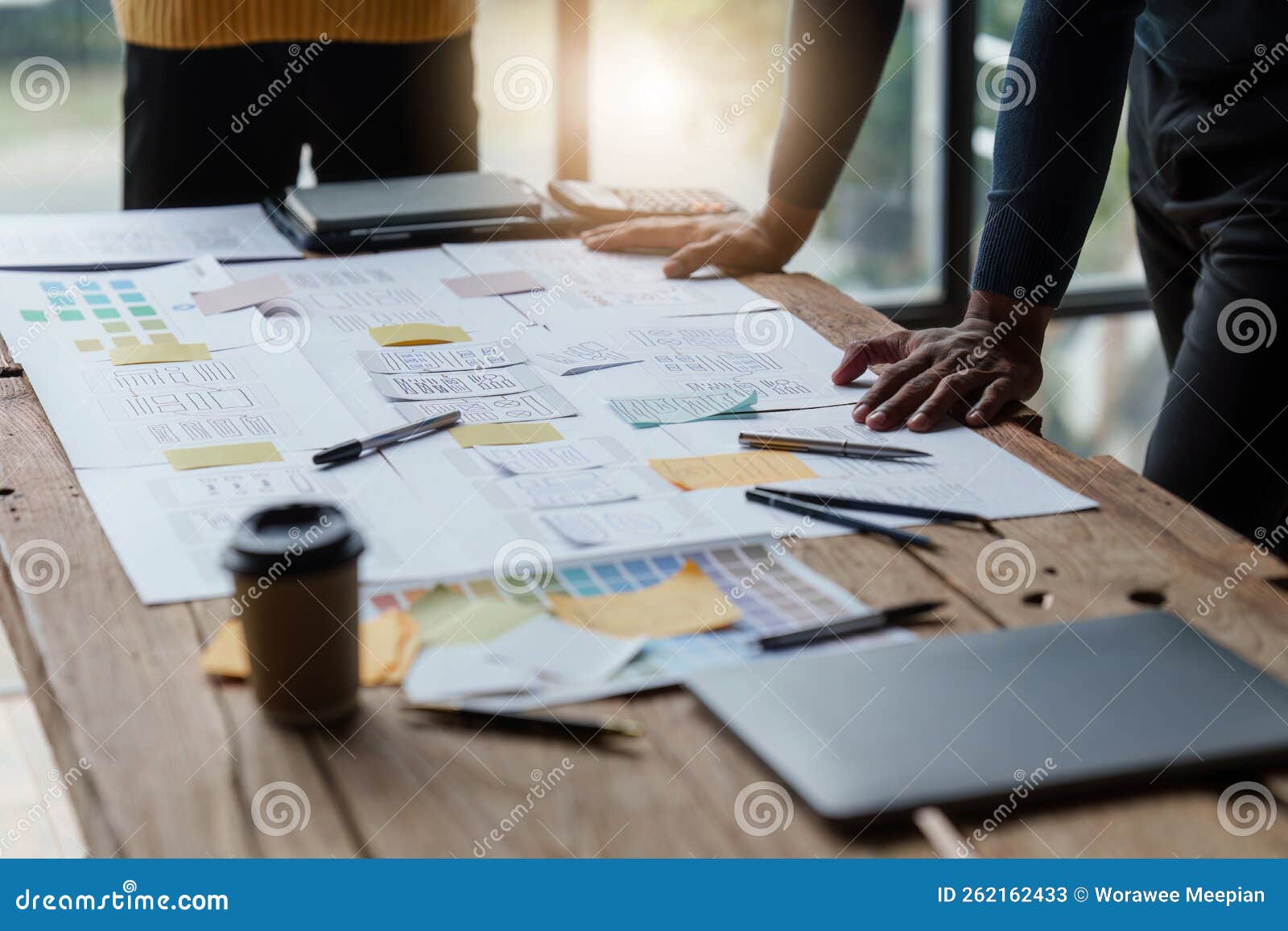 Group of Ux Developer and Ui Designer Brainstorming about App Interface ...