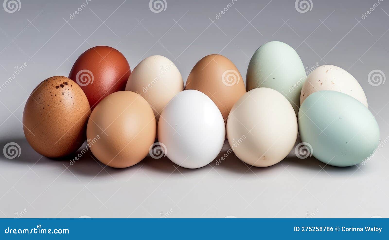 Group Of Varied Eggs On Plain Background Stock Image | CartoonDealer ...