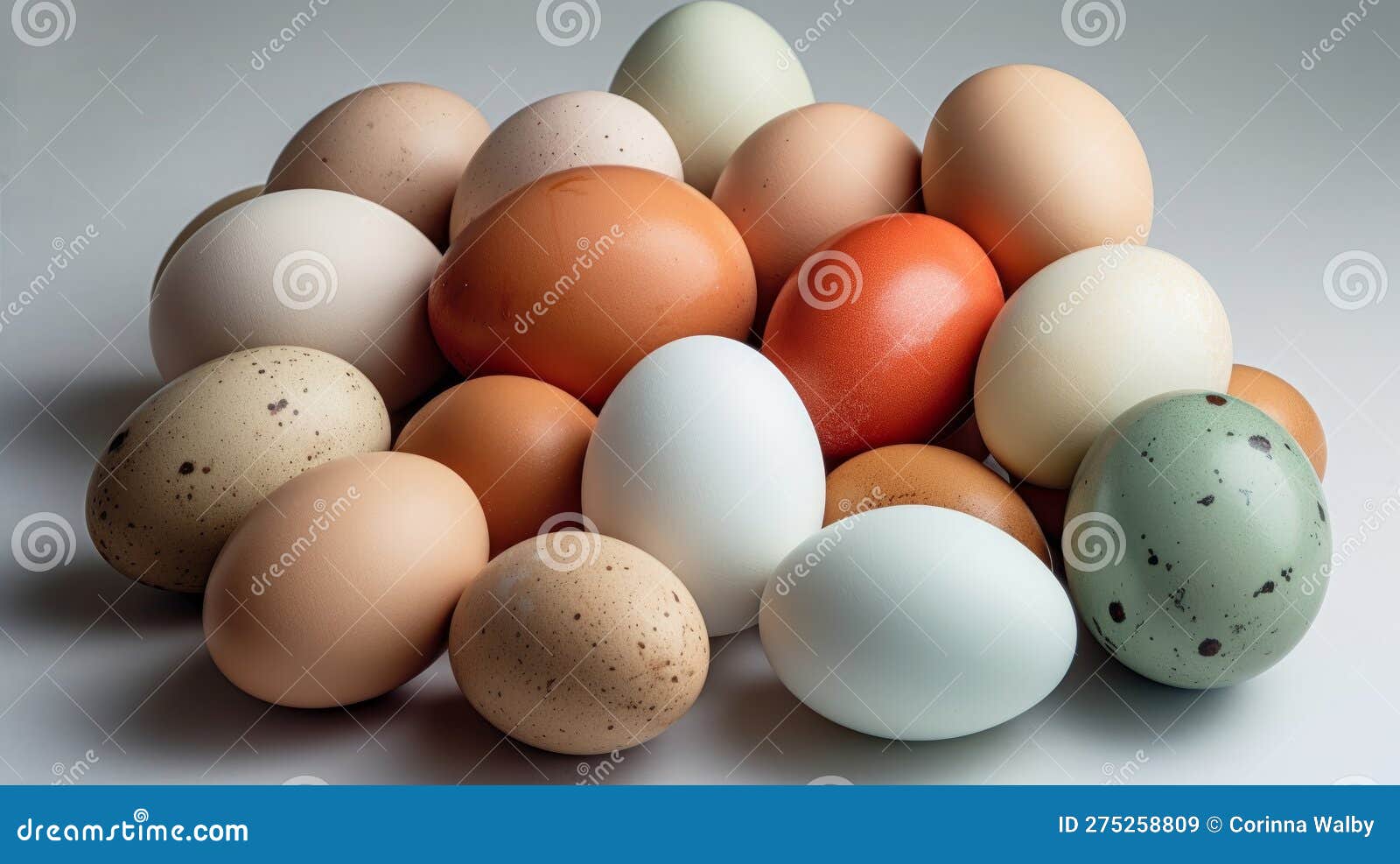 Group Of Varied Eggs On Plain Background Stock Image | CartoonDealer ...