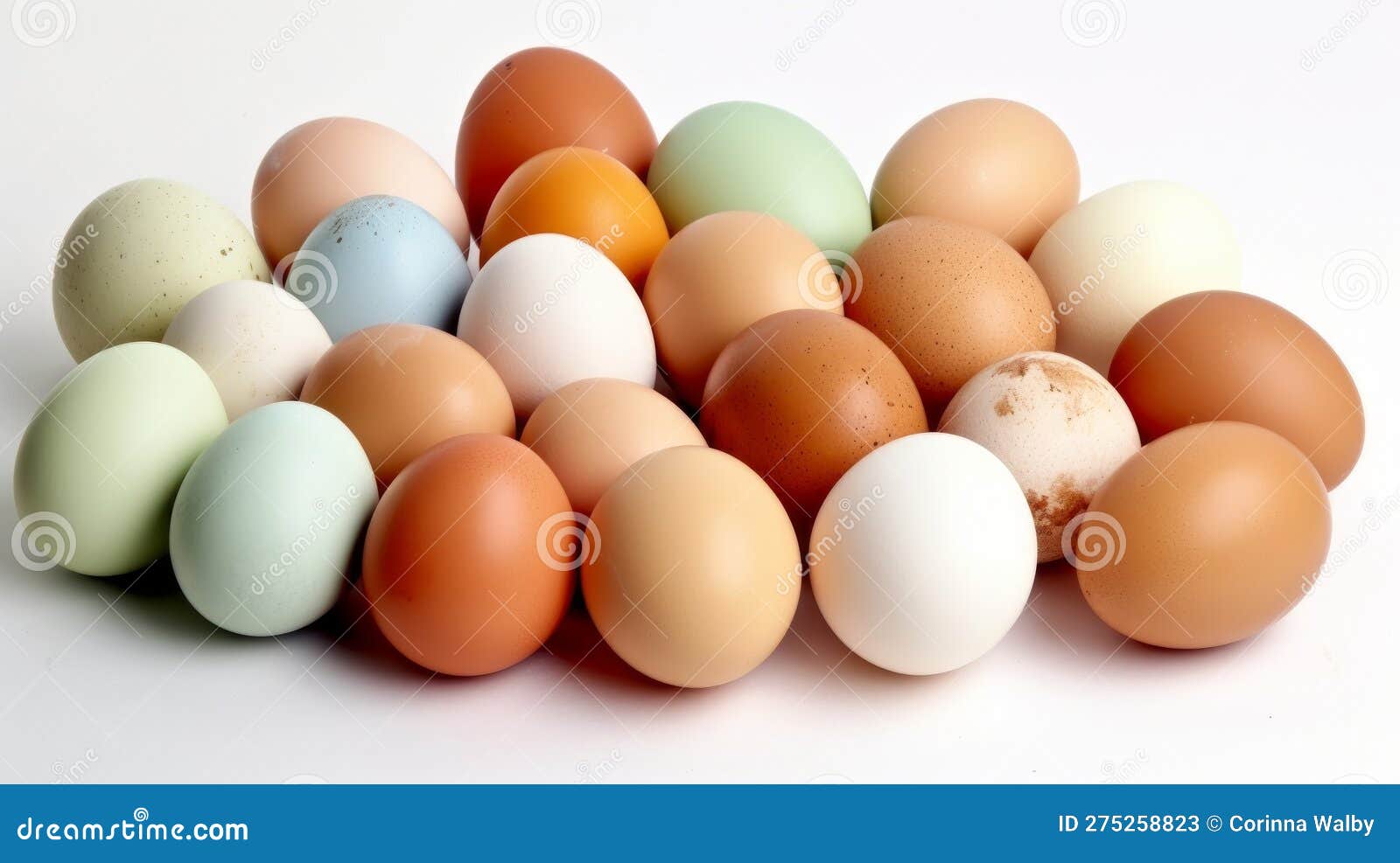 Group of Varied Eggs on Plain Background Stock Illustration ...