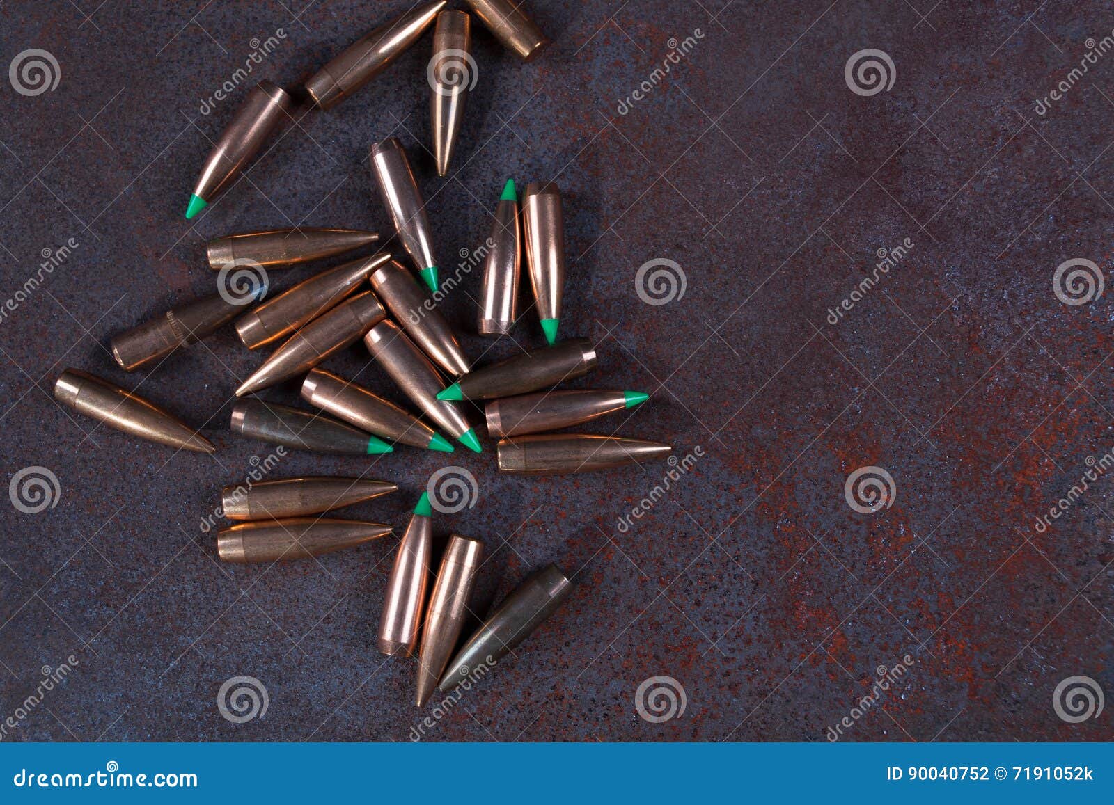 Group of Various Bullets on Dark Background. Stock Photo - Image of ...