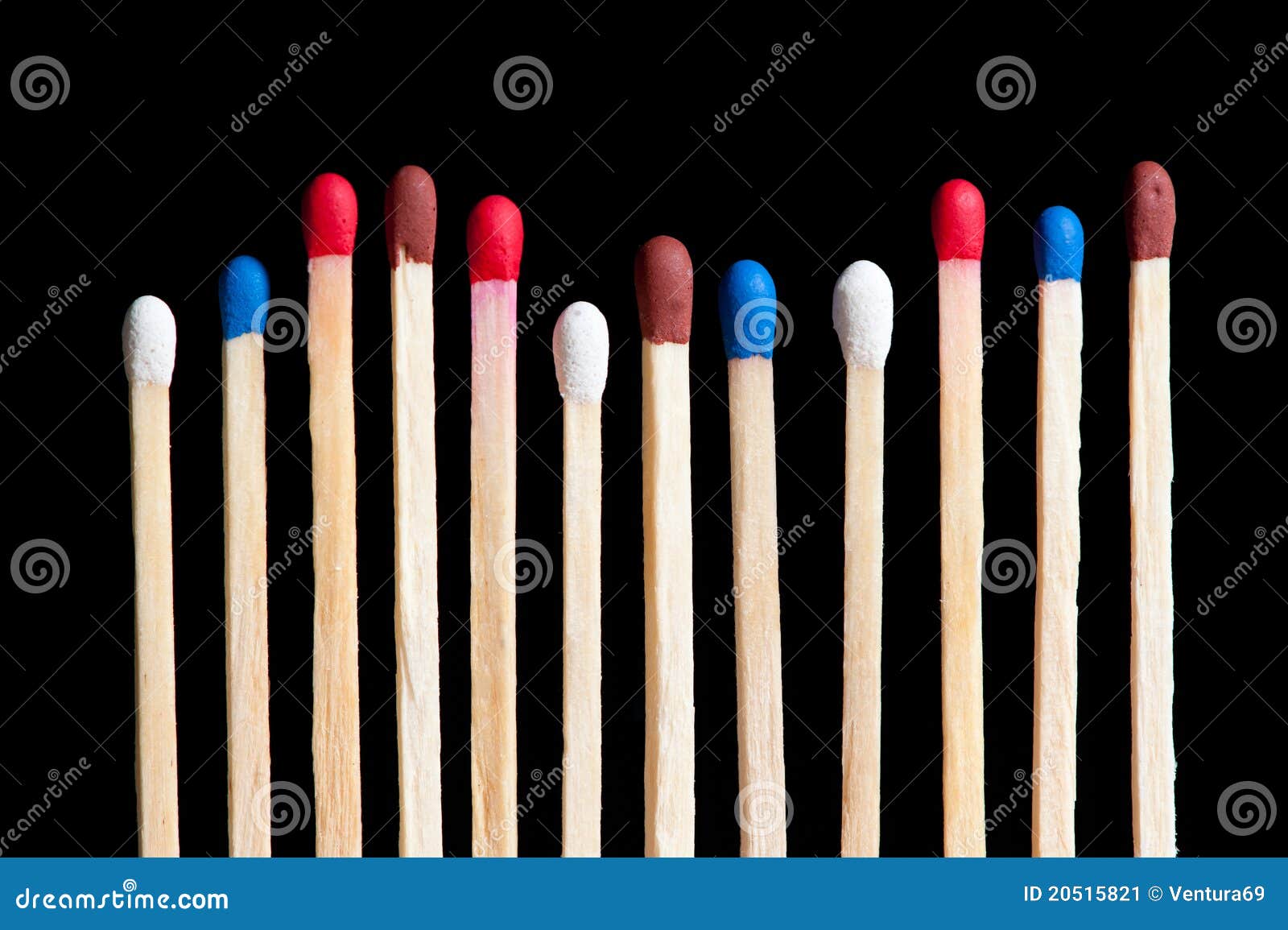 Group of Various Matches in Line Stock Image - Image of black, ignition ...