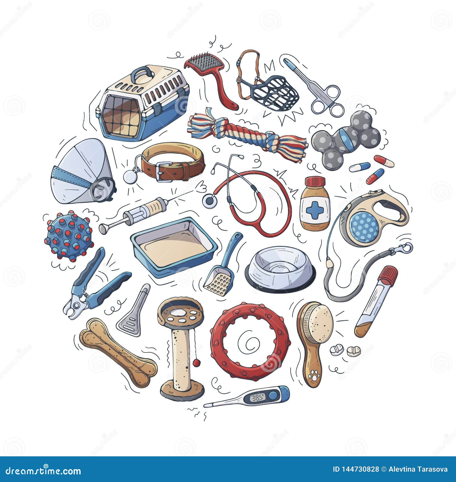 Veterinary Accessories for Care Cats and Dogs. Vector Stock Vector ...