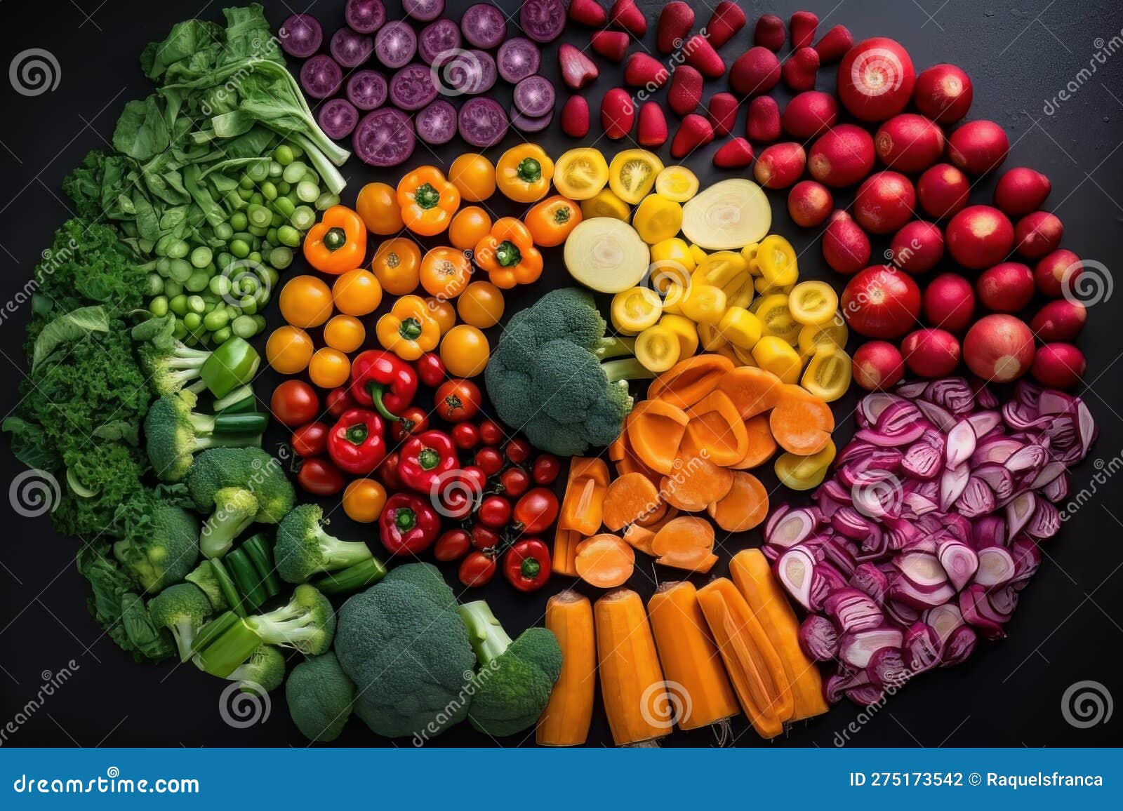 Group of Vegetables Divided by Colors. Generative Ai Stock Illustration ...