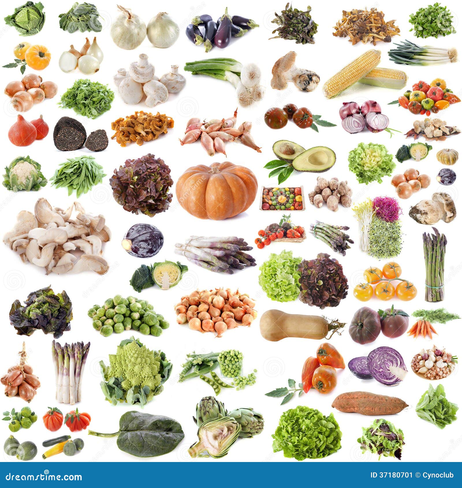 Group Of Vegetables And Green Herbs Isolated On White Background ...