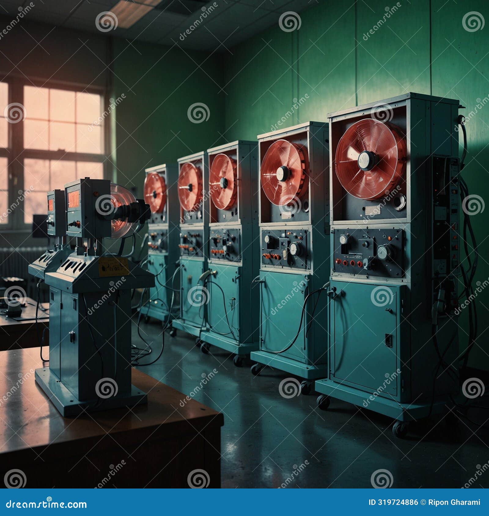 Group of Ventilator Machines in a Room Creating by AI Technology Stock ...