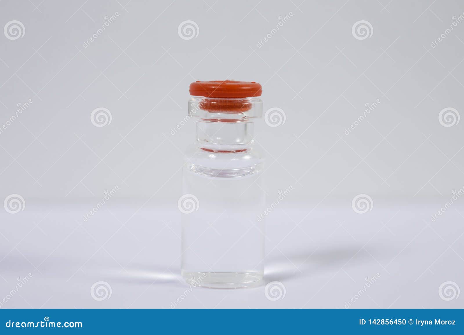 Vials Group And Syringe On Table With Blue Background Stock Image ...