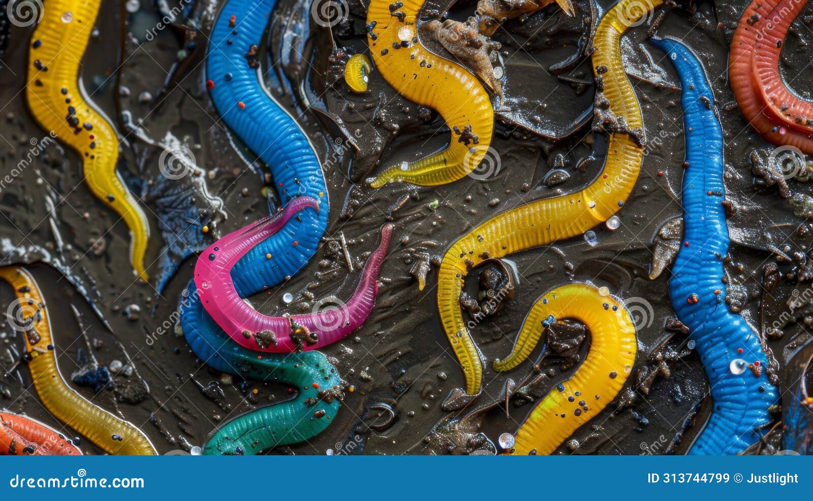 A Group of Vibrantcolored Roundworms Feasting on Microscopic Debris in ...