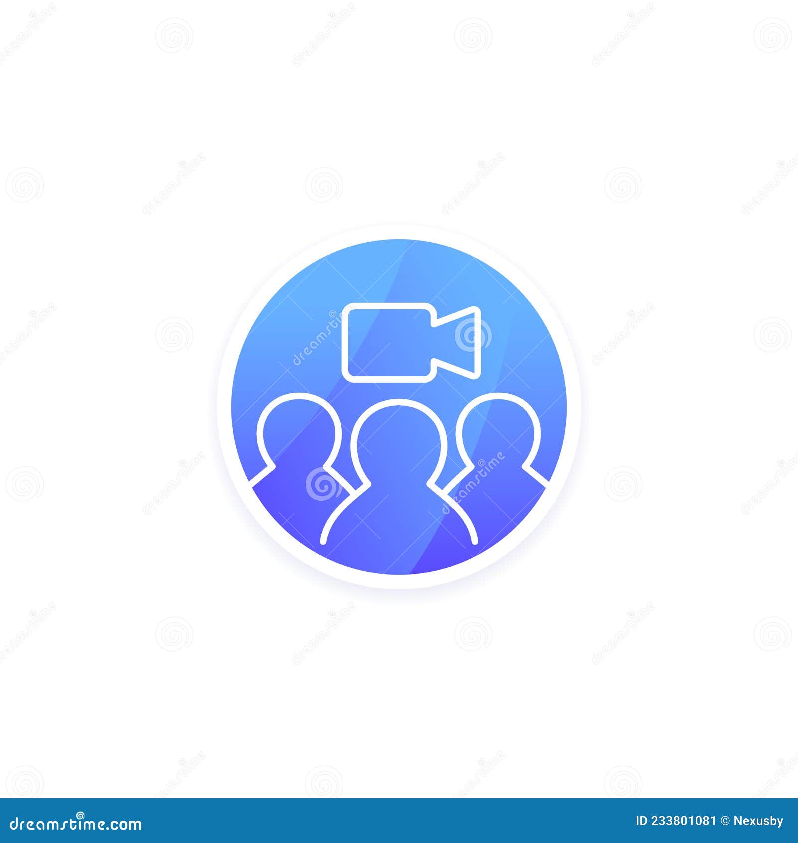 Group Video Call Line Icon, Vector Stock Vector - Illustration of talk ...