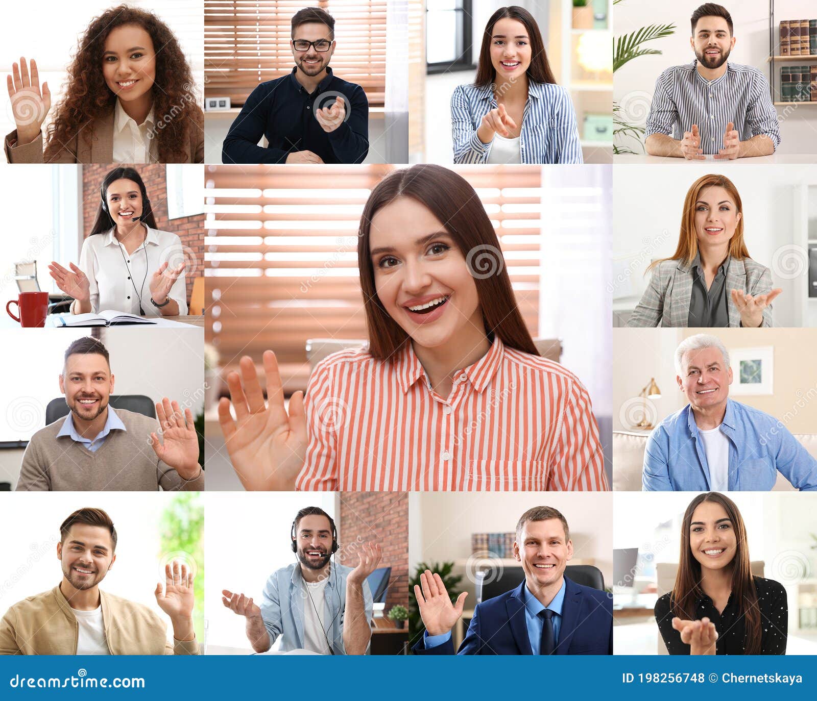 Group Video Call, Online Conference. Different People Stock Photo ...