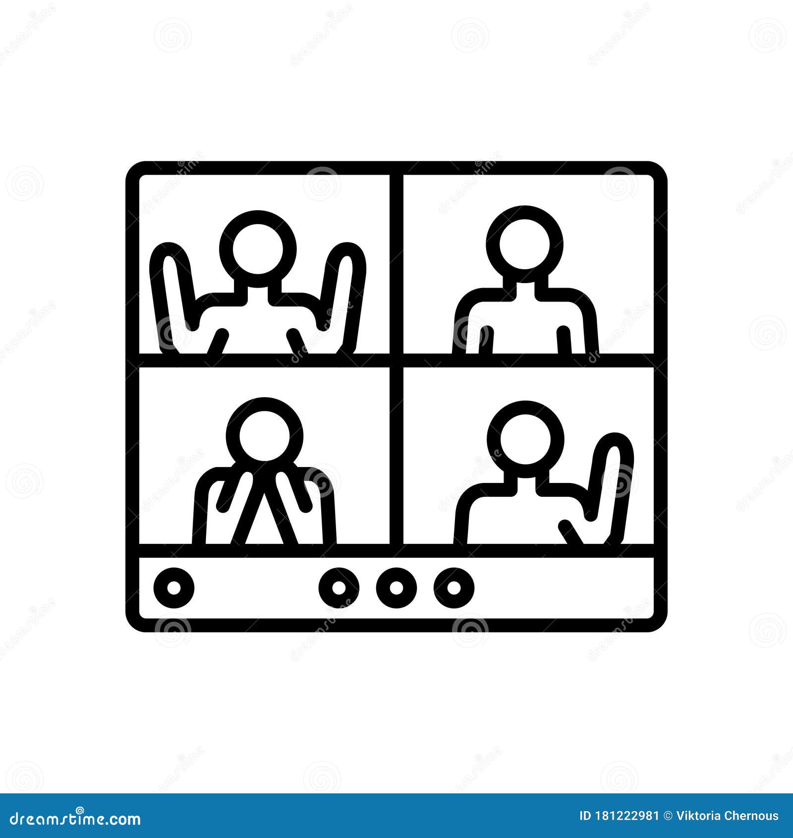 Group Video Calling Icon, Vector Illustration Stock Illustration ...