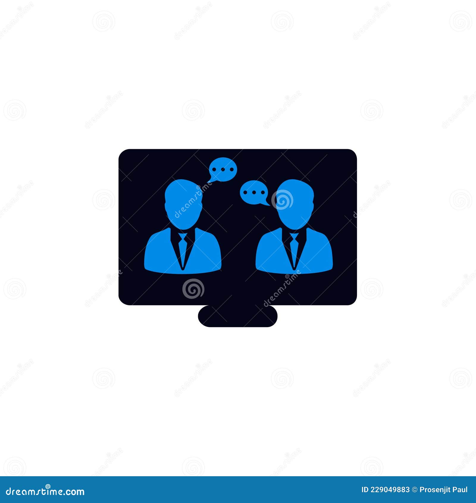 Group Video Conference or Meeting Icon Stock Vector - Illustration of ...