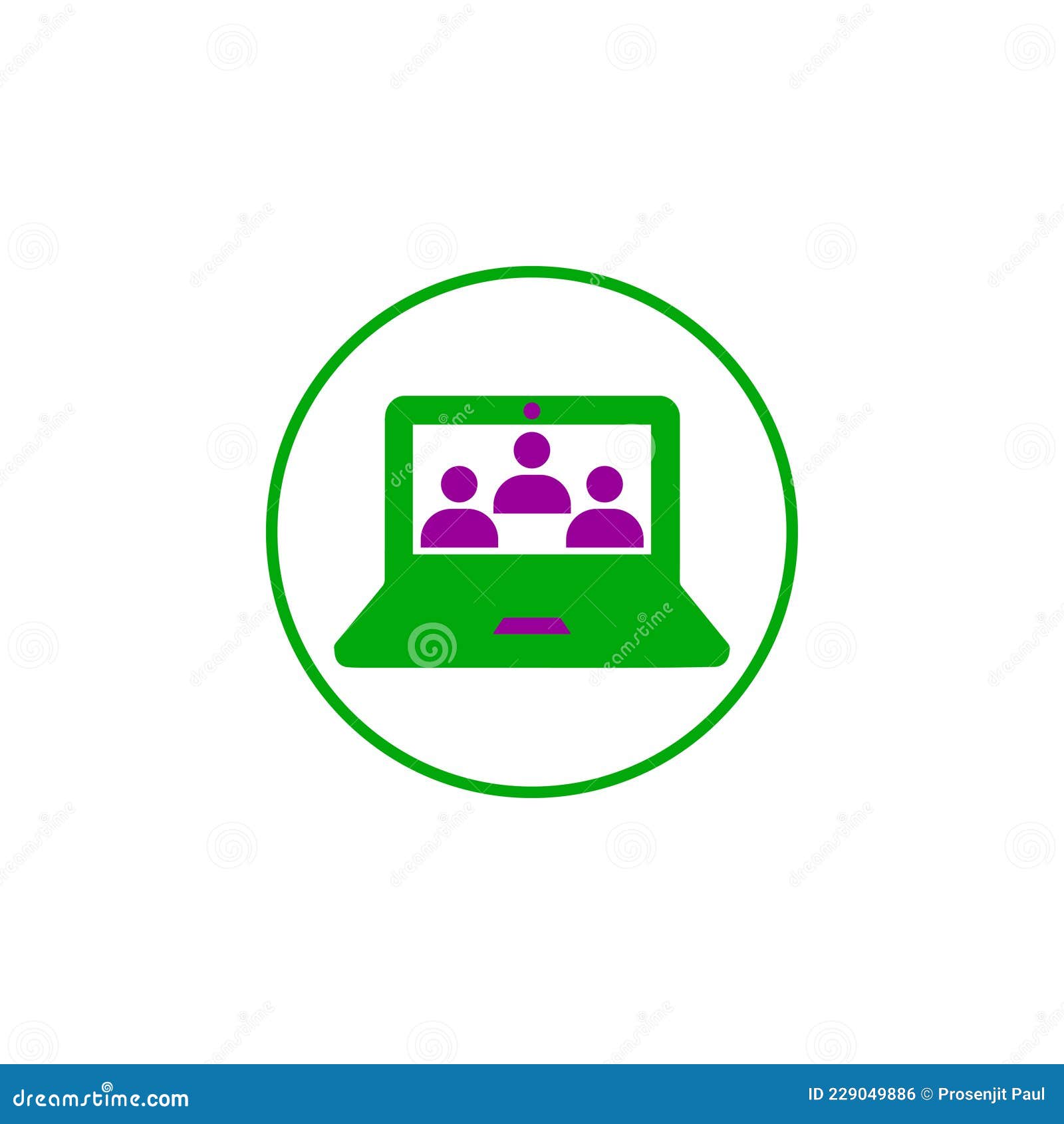 Group Video Conference or Meeting Icon Stock Vector - Illustration of ...