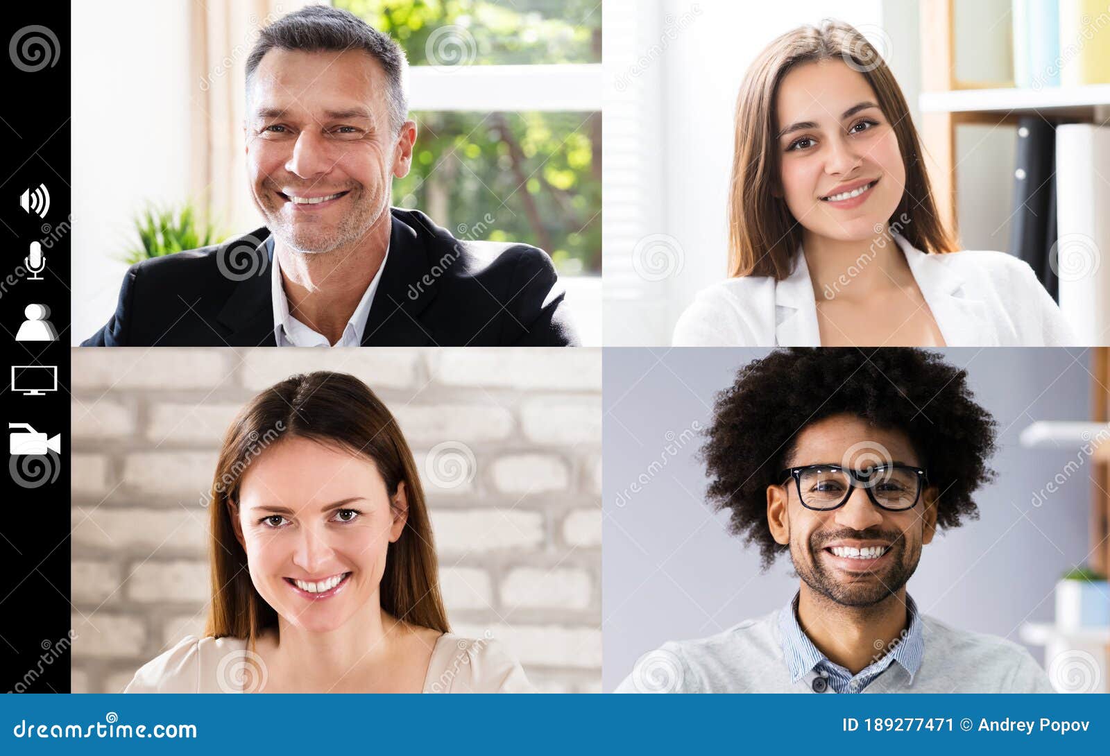 Group Video Conference Screen Stock Image - Image of call, hold: 189277471
