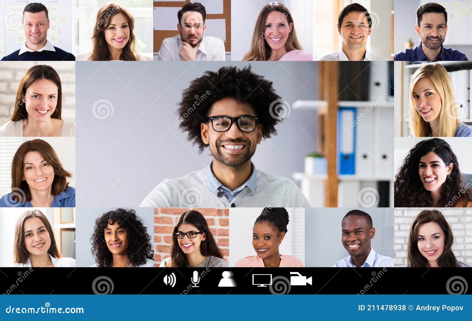 Group Video Conference Screen Stock Photo - Image of screen, corona ...