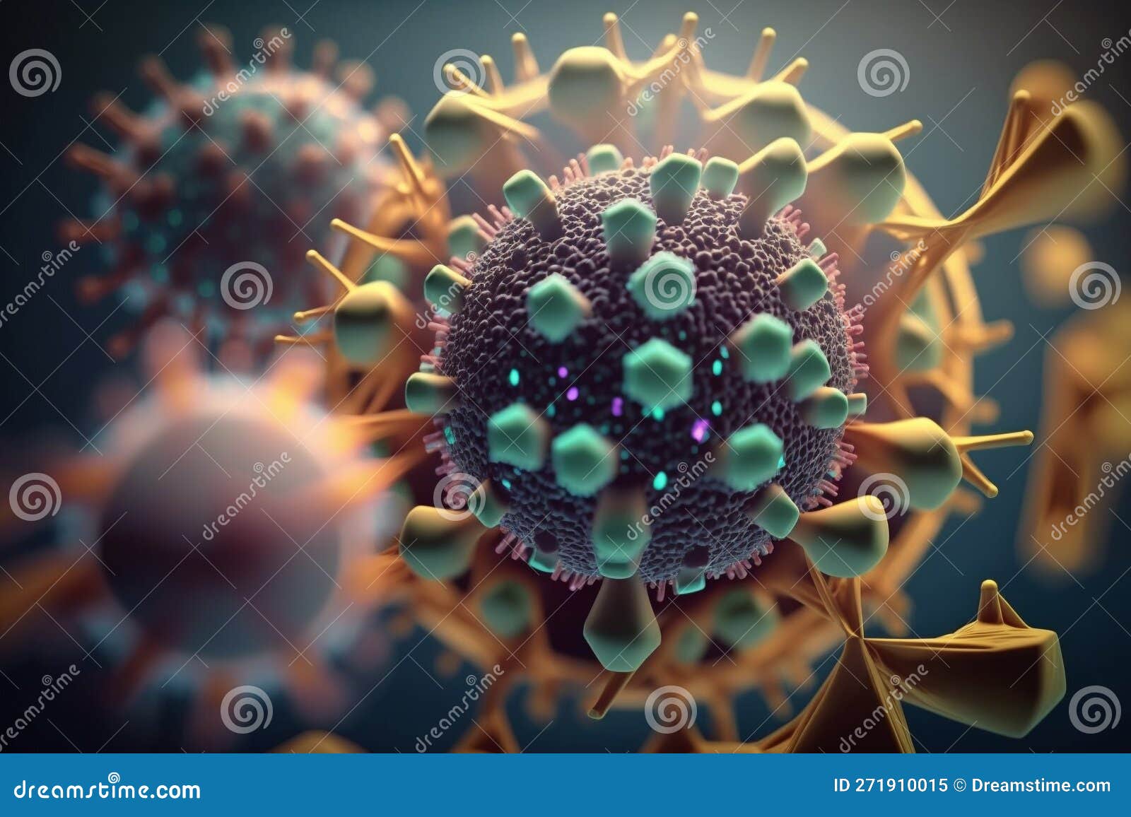 Group of Virus Cells. Bacterial Microorganism in a Circle Stock Image ...