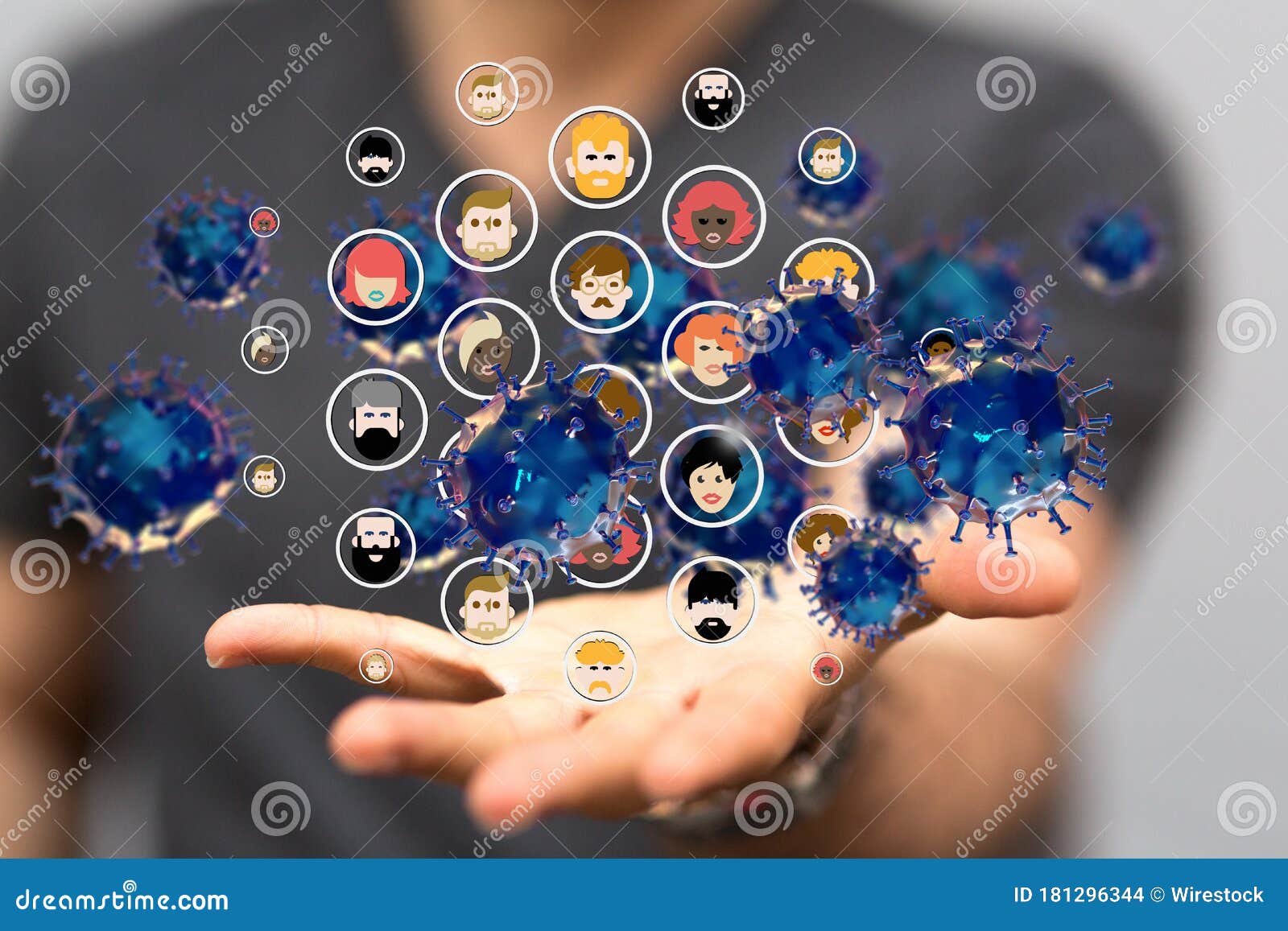 A Group of Virus Cells. 3D Illustration of Virus Cells Stock Photo ...