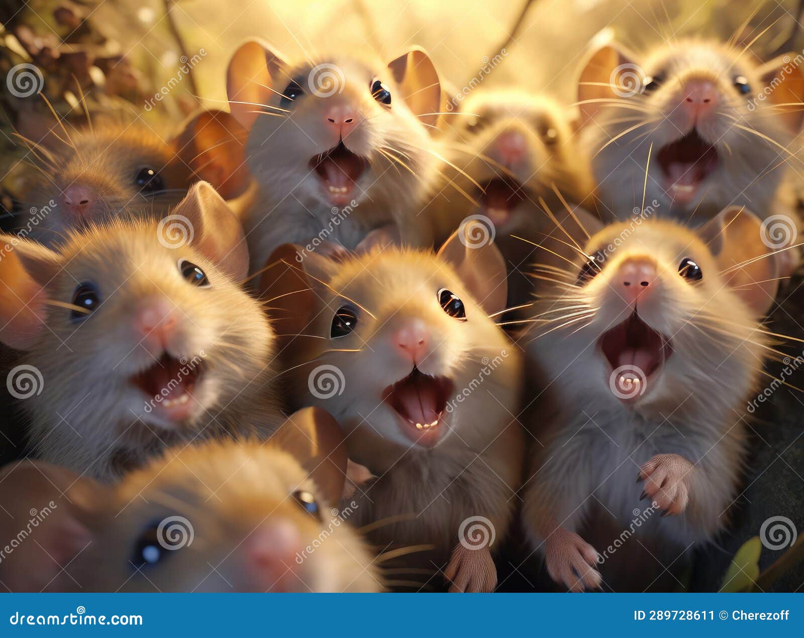 A group of vole mice stock illustration. Illustration of design - 289728611