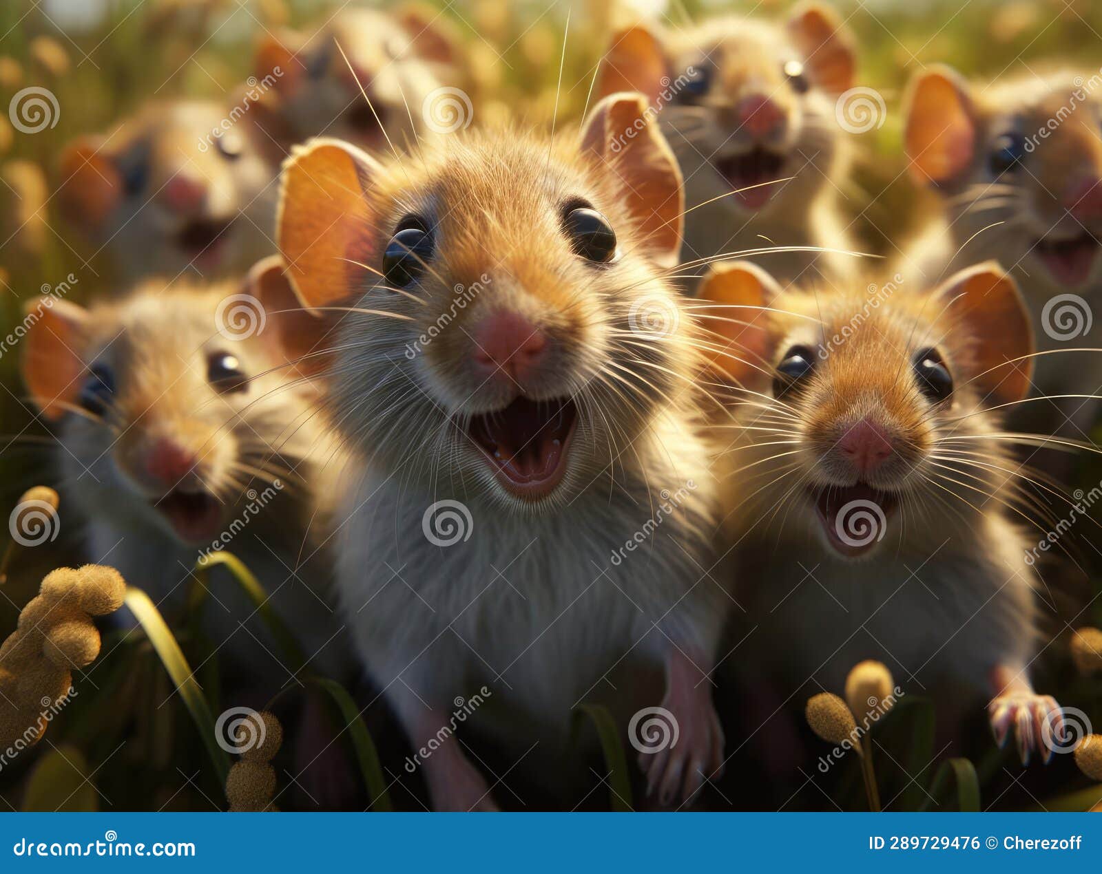 A group of vole mice stock illustration. Illustration of cute - 289729476