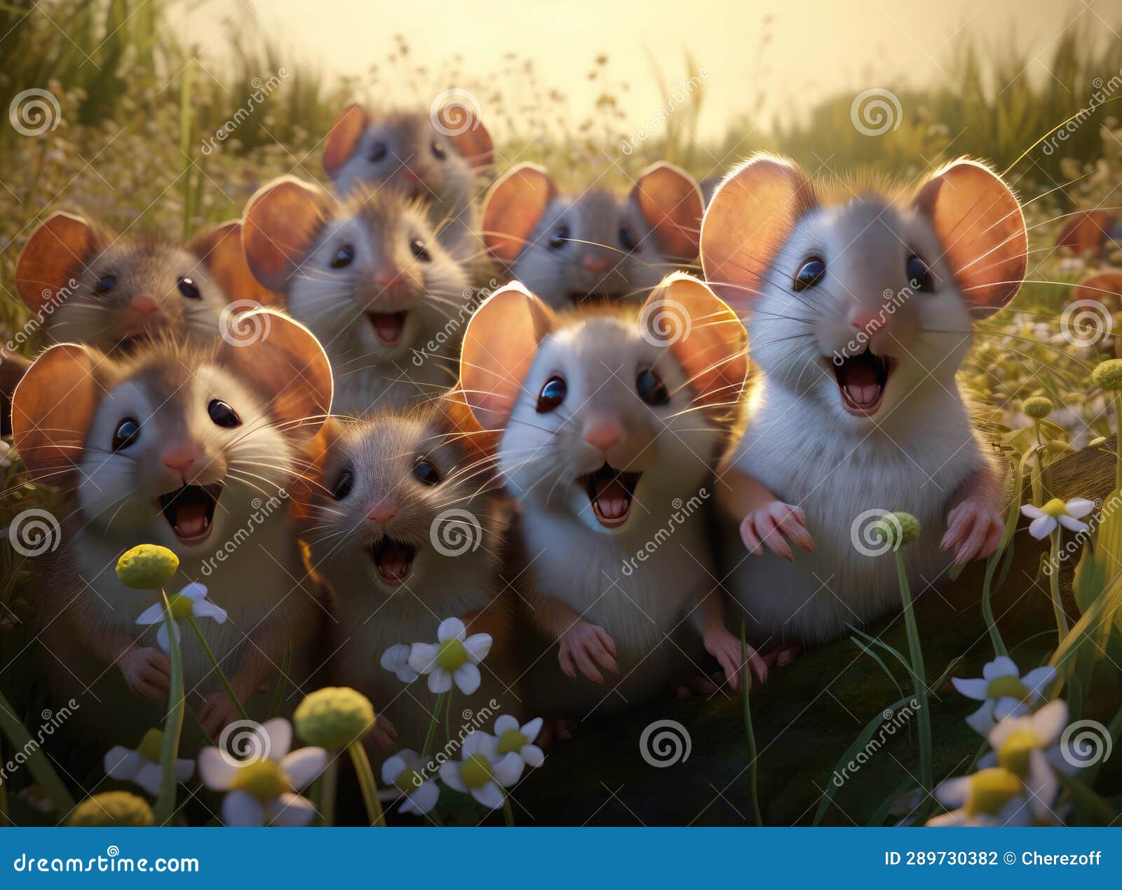 A group of vole mice stock illustration. Illustration of cute - 289730382