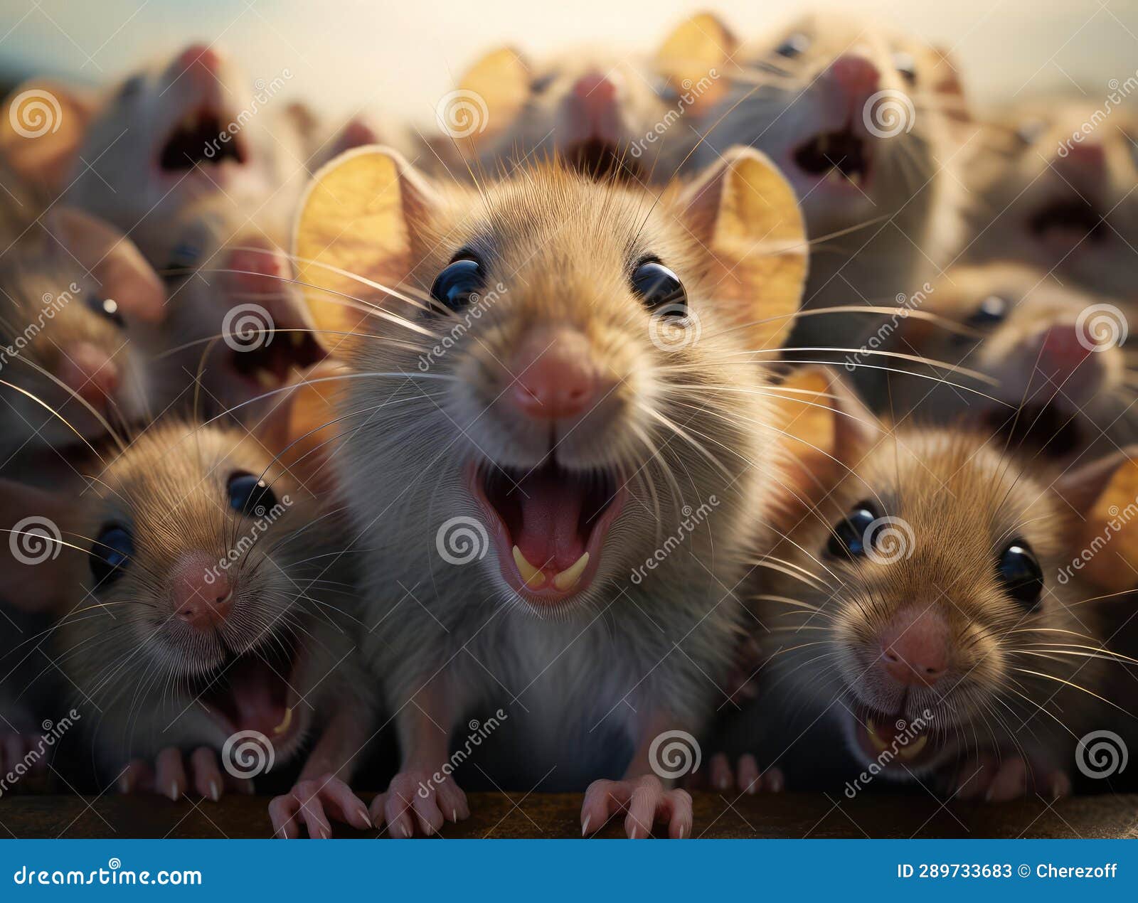A group of vole mice stock illustration. Illustration of mice - 289733683
