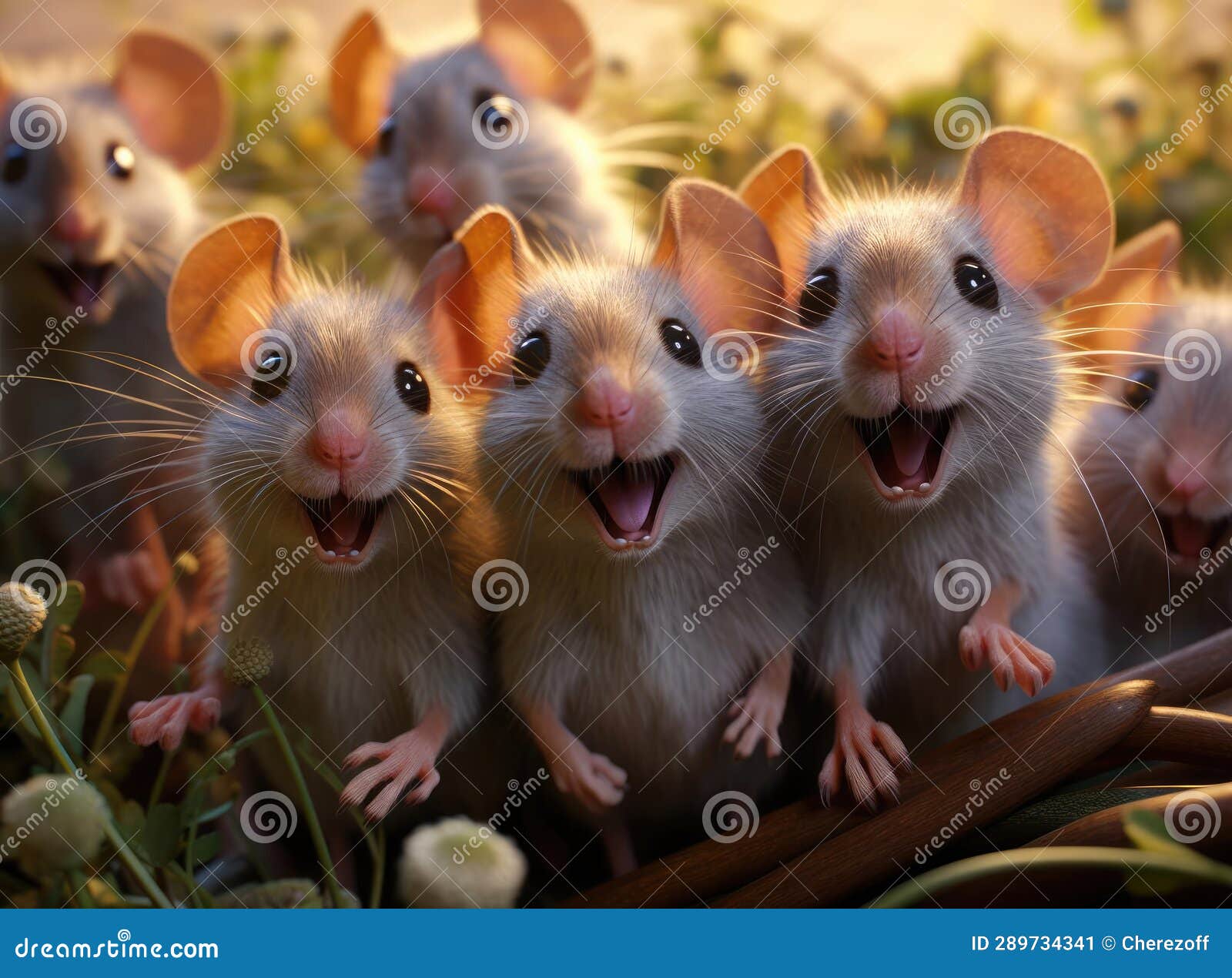 A group of vole mice stock illustration. Illustration of character ...