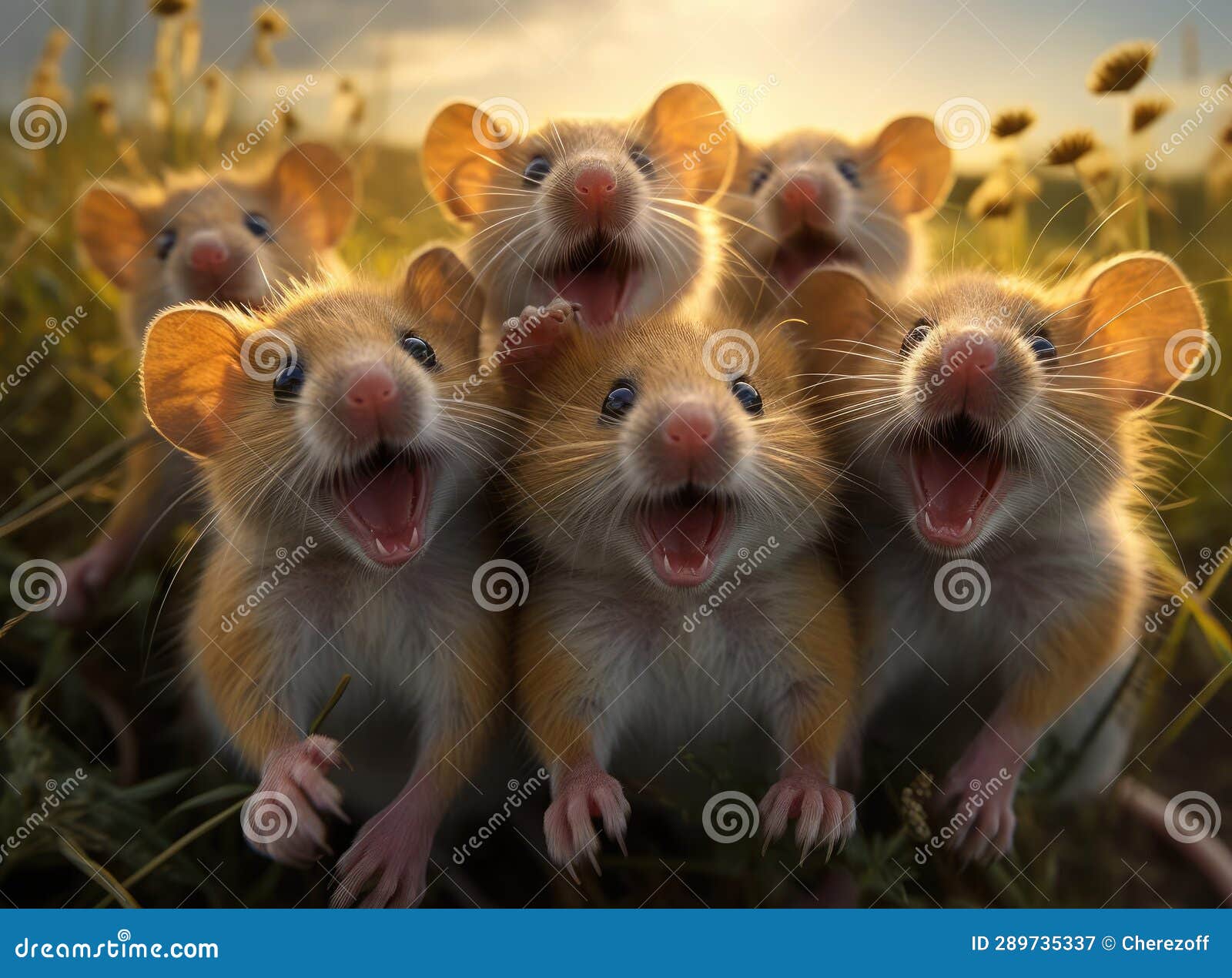 A group of vole mice stock illustration. Illustration of standing ...