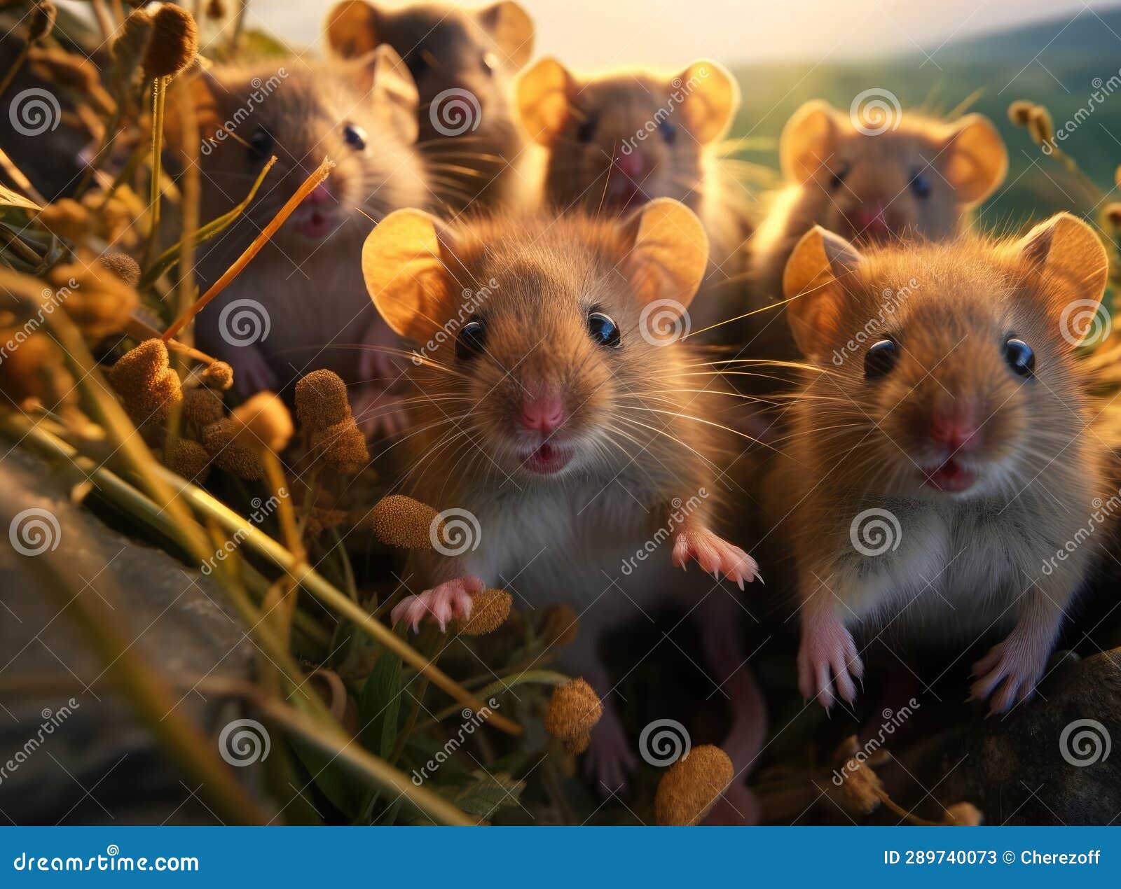 A group of vole mice stock illustration. Illustration of group - 289740073