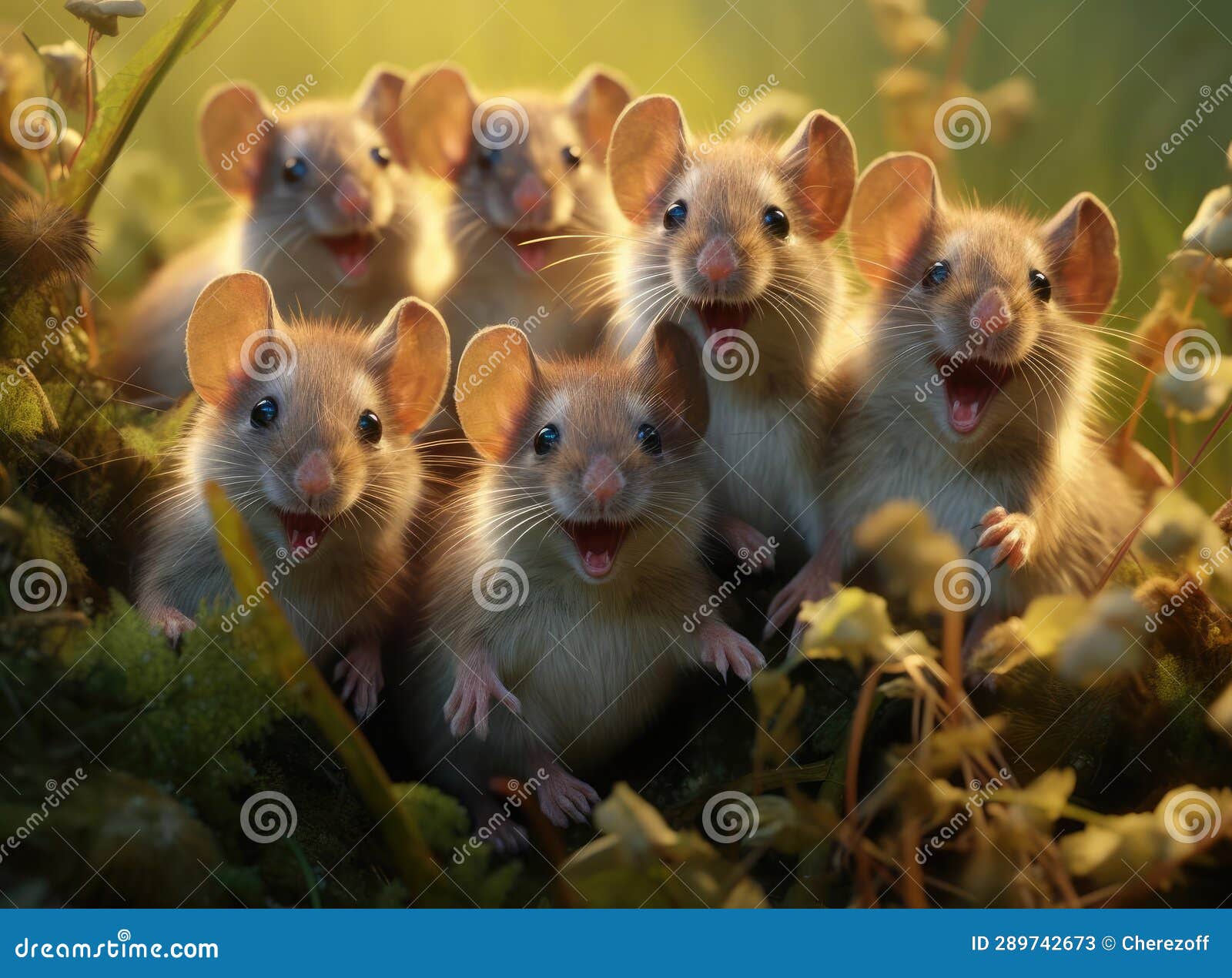 A group of vole mice stock illustration. Illustration of vermin - 289742673