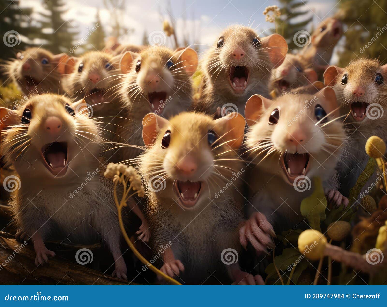 A group of vole mice stock illustration. Illustration of disease ...