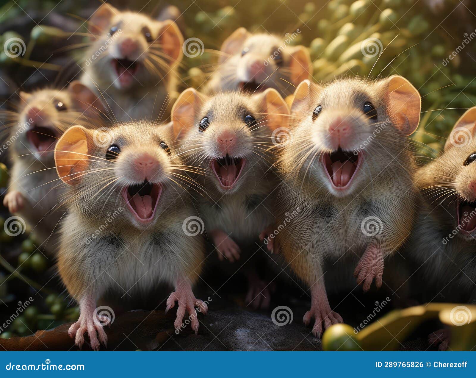 A group of vole mice stock illustration. Illustration of bear - 289765826