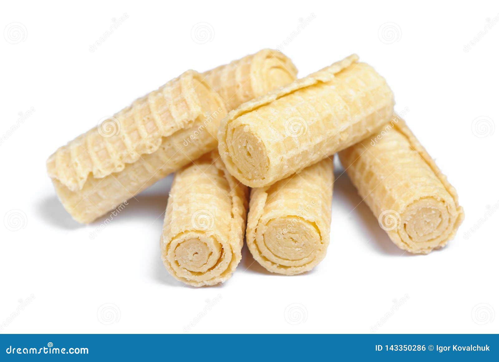 Group of wafer rolls stock photo. Image of baked, isolated - 143350286