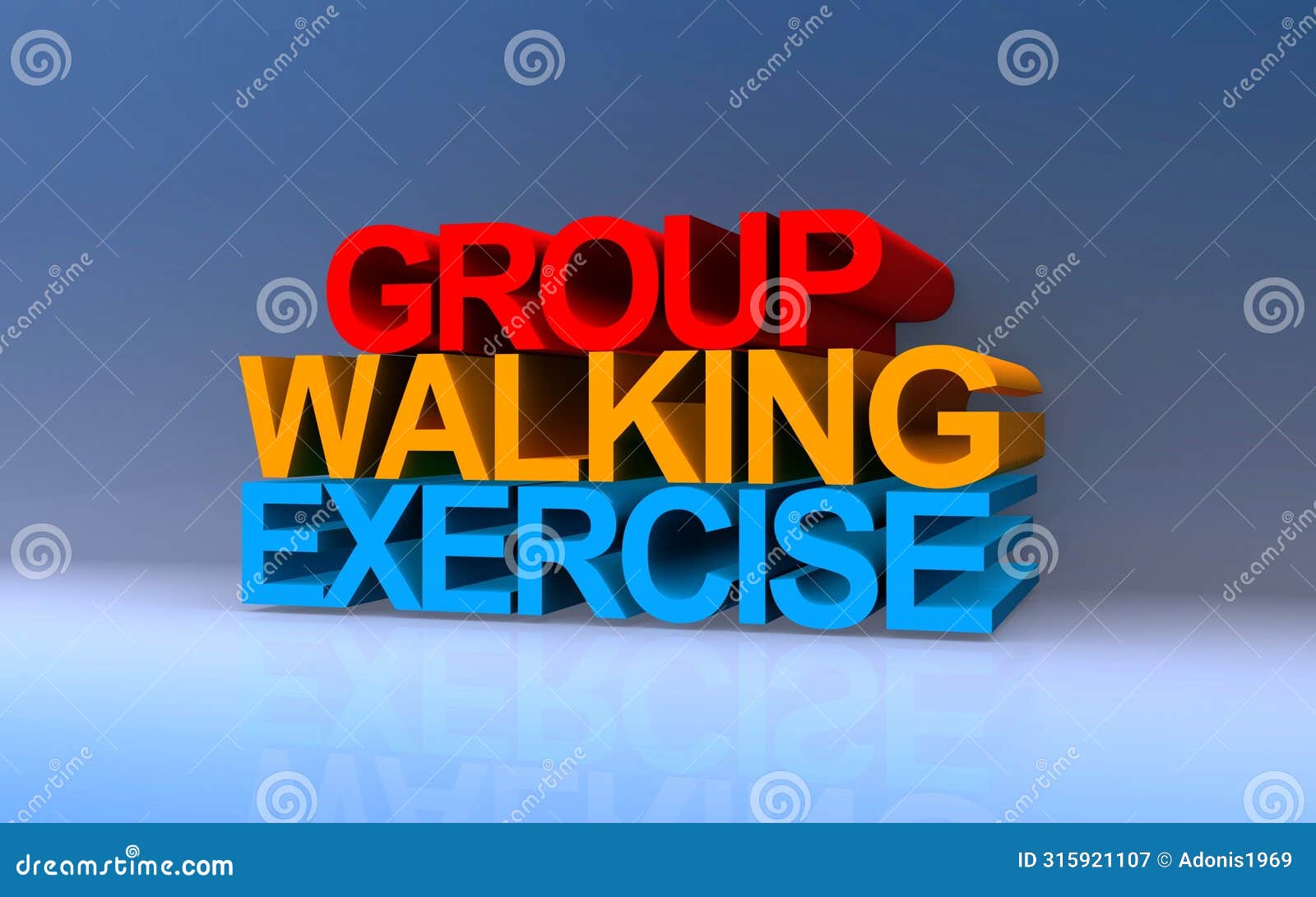 Group Walking Exercise on Blue Stock Illustration - Illustration of ...