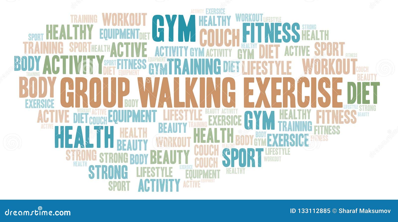 Group Walking Exercise Word Cloud Stock Illustration - Illustration of ...