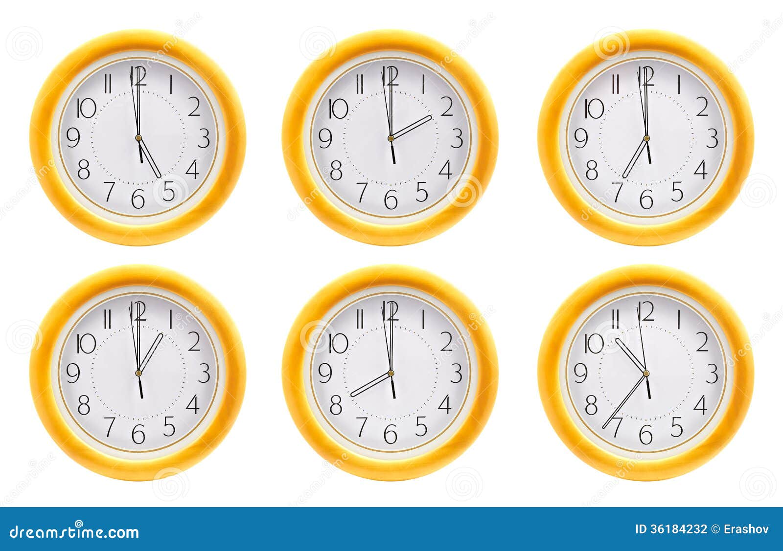 Group of wall clocks stock photo. Image of business, isolated - 36184232