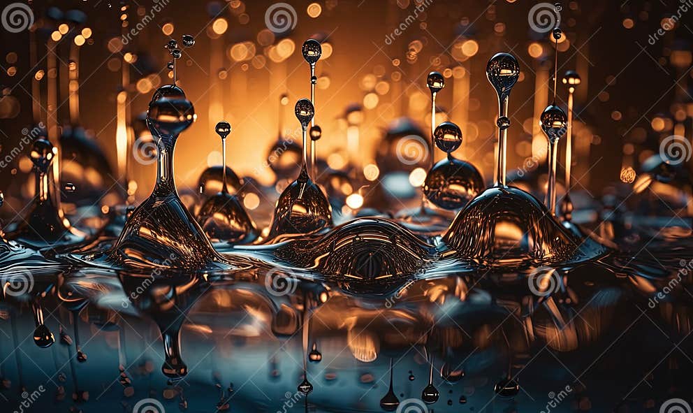 A Group of Water Droplets Floating on Top of Each Other Stock ...