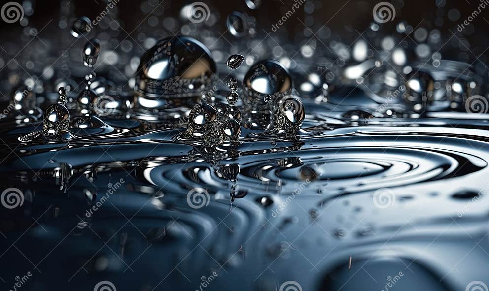 A Group of Water Droplets Floating on Top of Each Other Stock ...