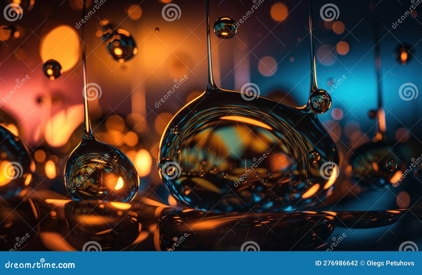 A Group of Water Droplets Floating on Top of Each Other Stock ...